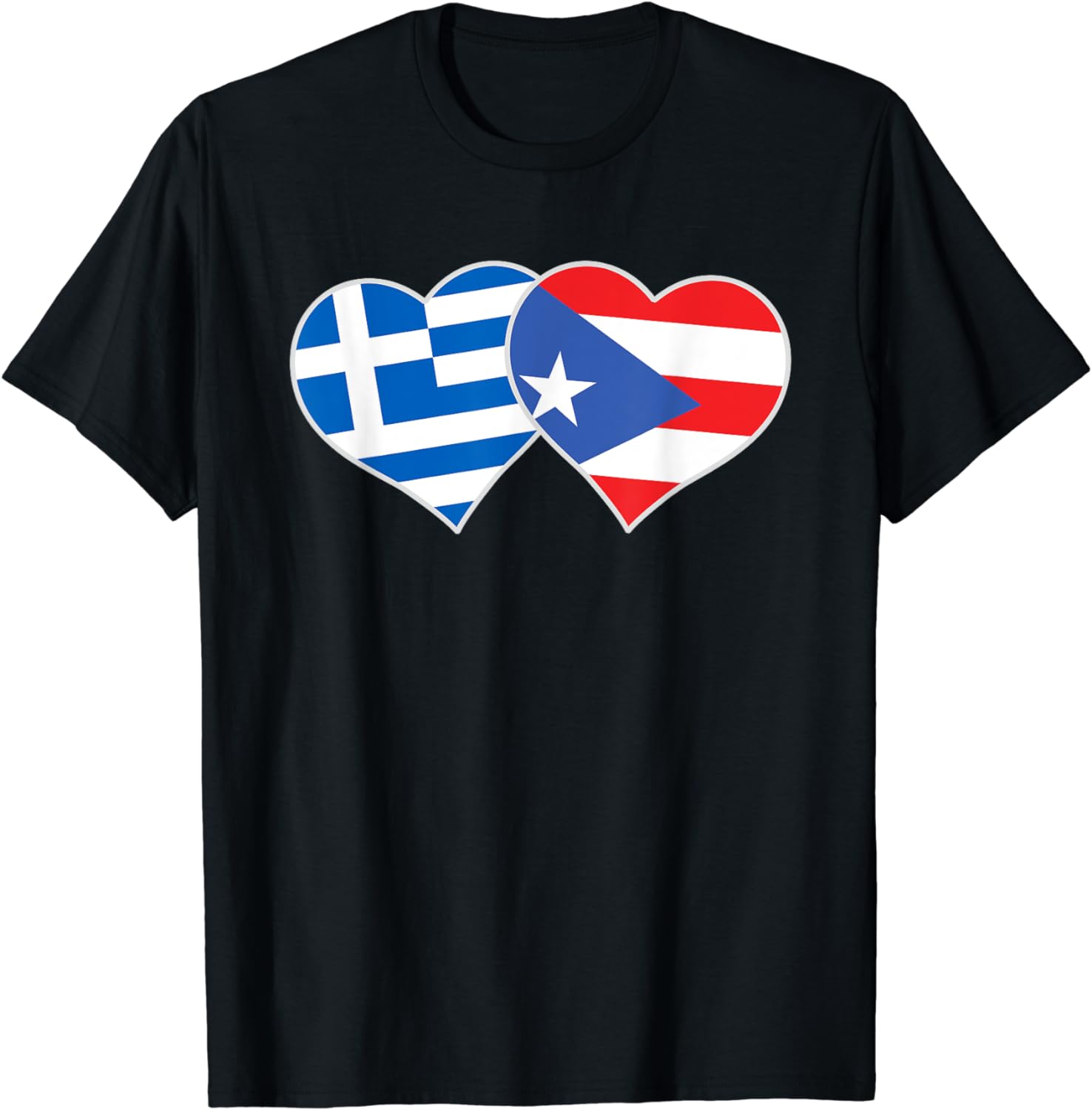 Greek Puerto Rican Flag Heart Love Greece Puerto Rico T-Shirt - Walmart.com