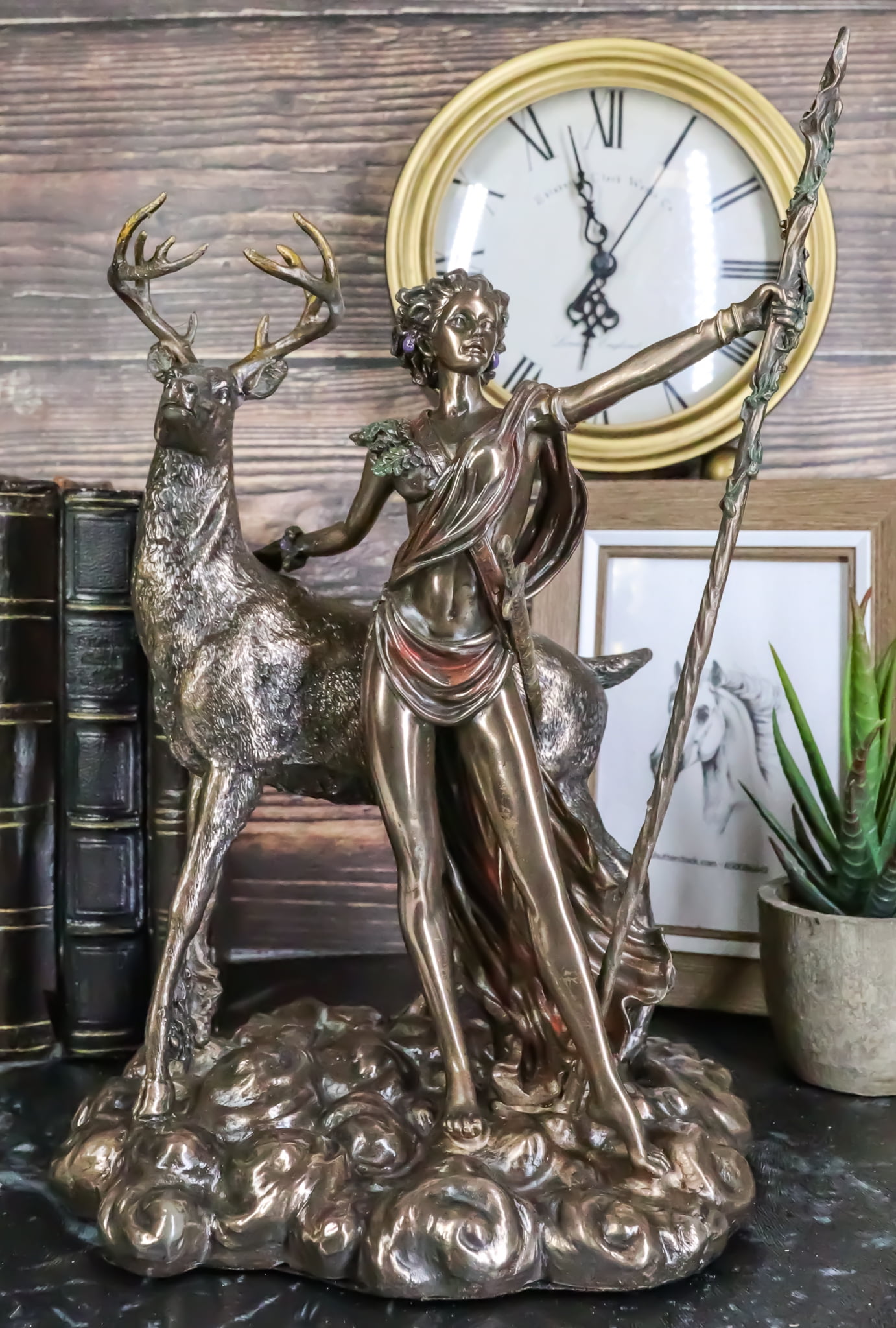 Greek Roman Goddess Of The Hunt Moon And Nature Diana With Stag Statue ...