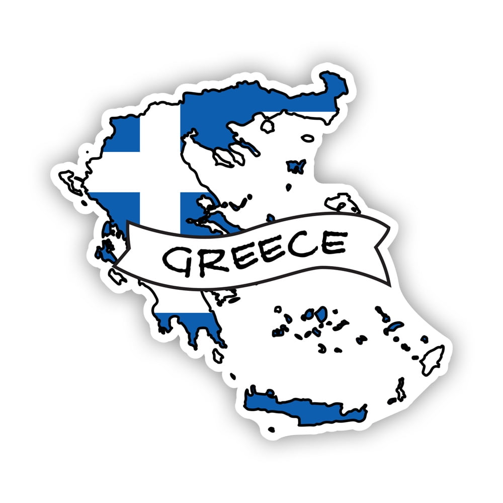 Greek Shaped Greece Flag Sticker Decal - Self Adhesive Vinyl ...