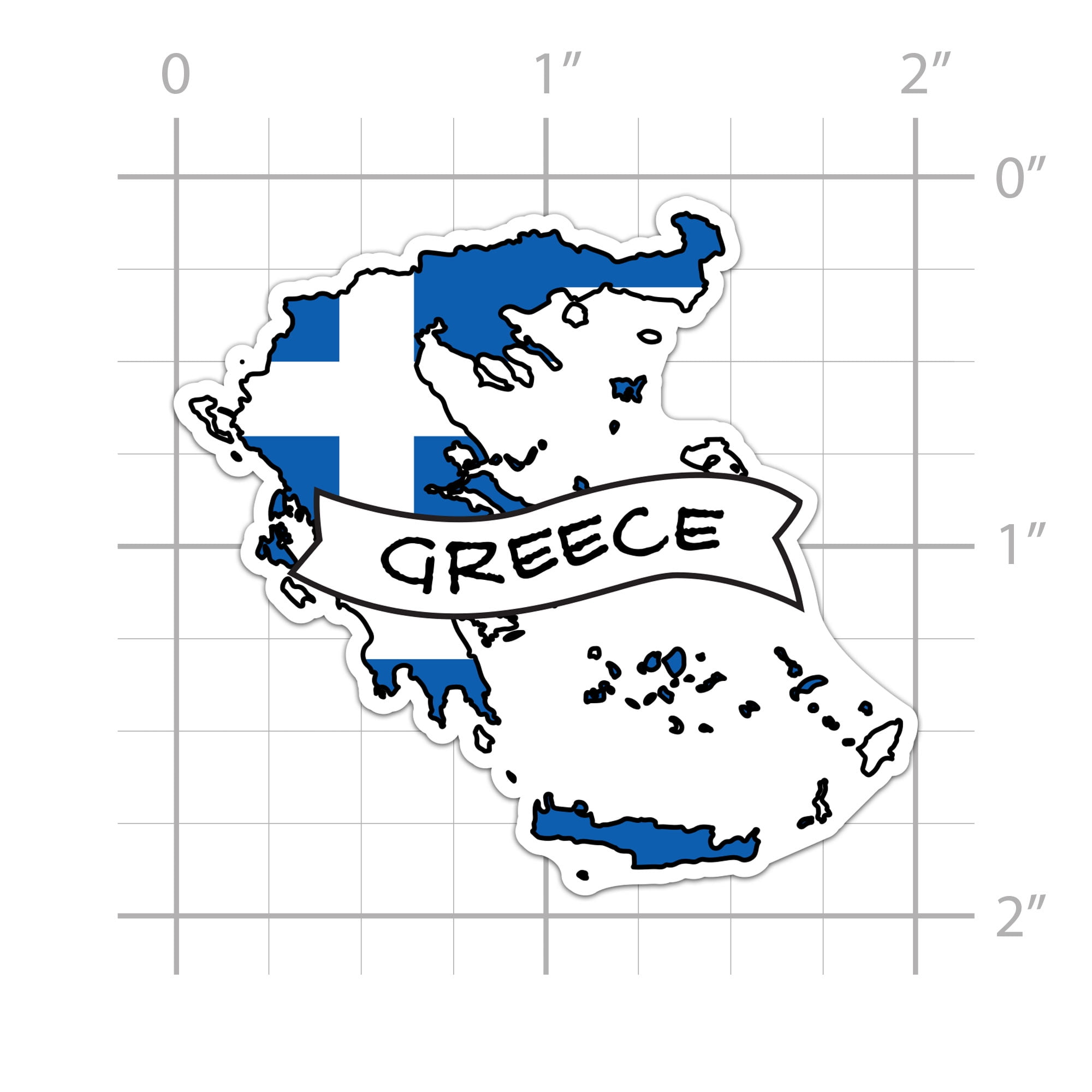Greek Shaped Greece Flag Sticker for water bottle phone tumbler hard ...