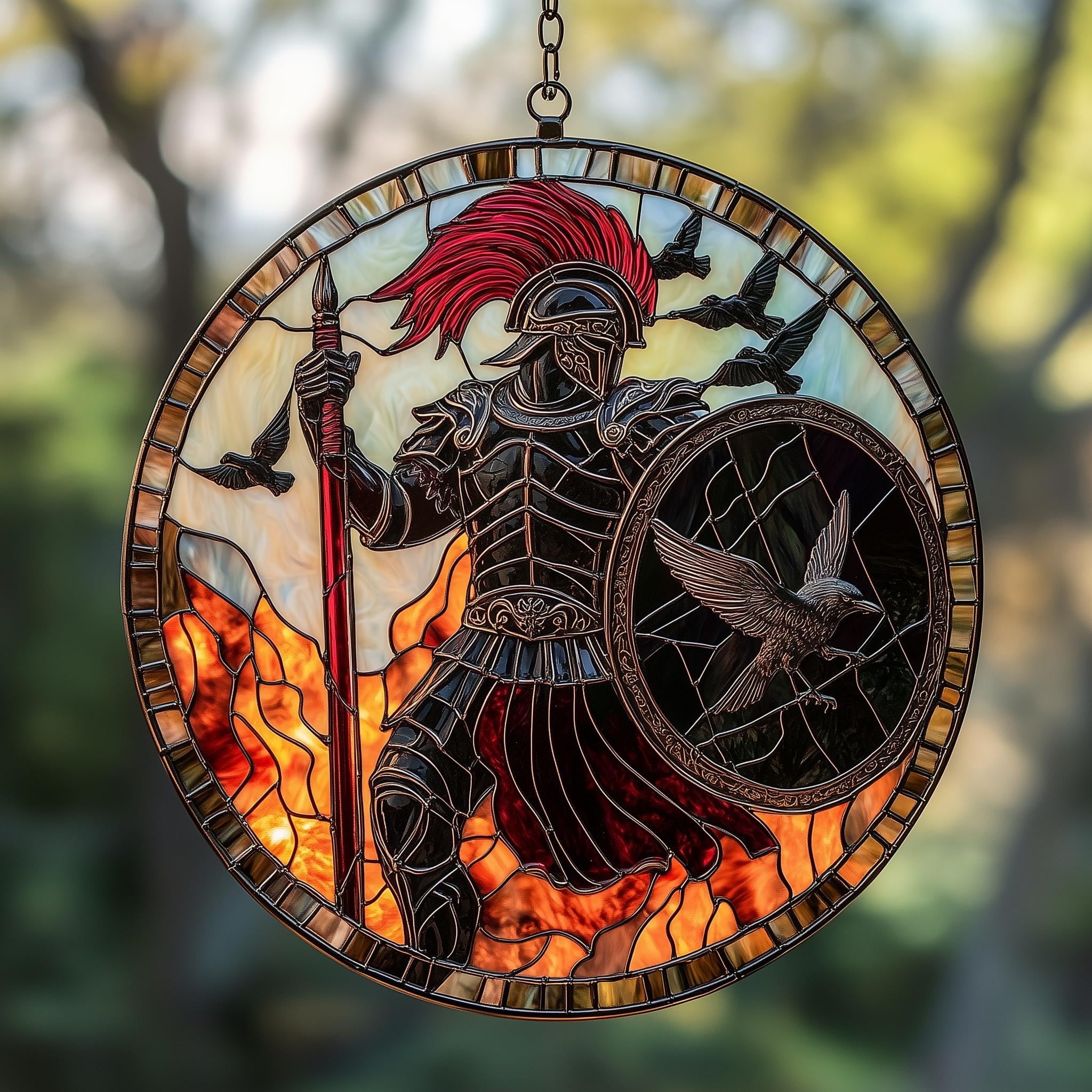 Greek Spartan Wavy Acrylic Faux Wavy Acrylic Suncatcher, Warrior Window ...
