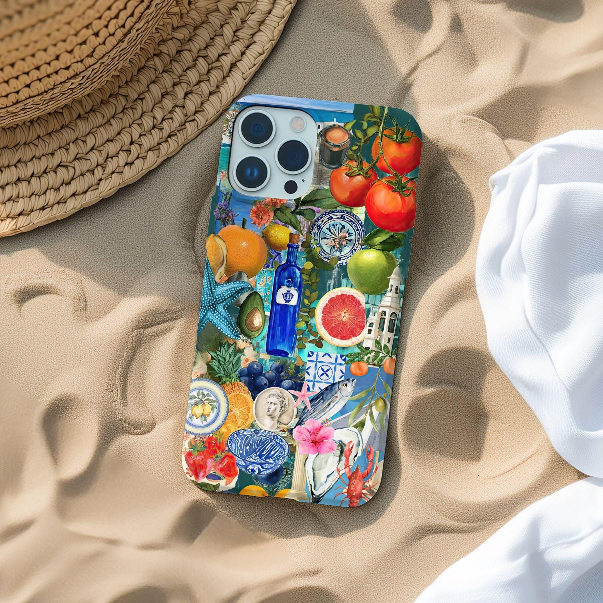 Greek Summer Holiday Collage Phone Case with iPhone 17 to 11 Pro Max ...