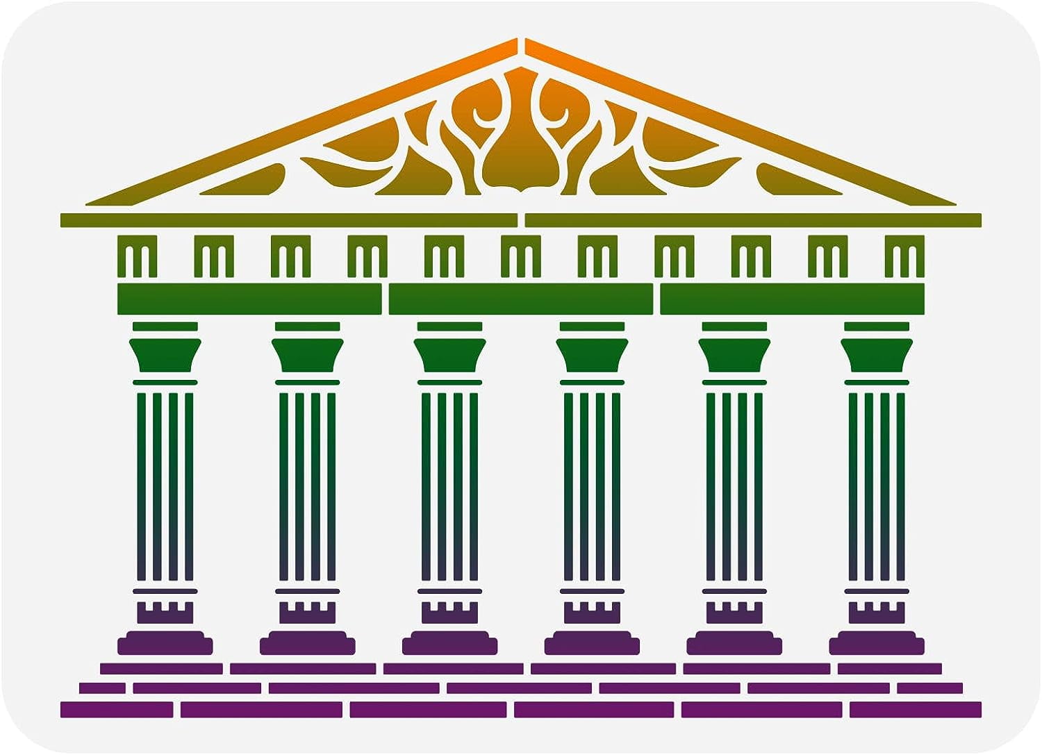 Greek Temple Drawing Stencil 11.7x8.3 inch Reusable Ancient ...