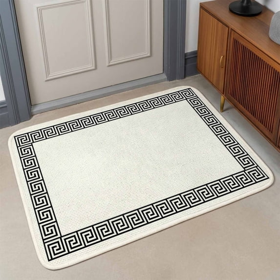 Greek Themed Front Door Mat Indoor Entrance, Traditional Meander Border ...