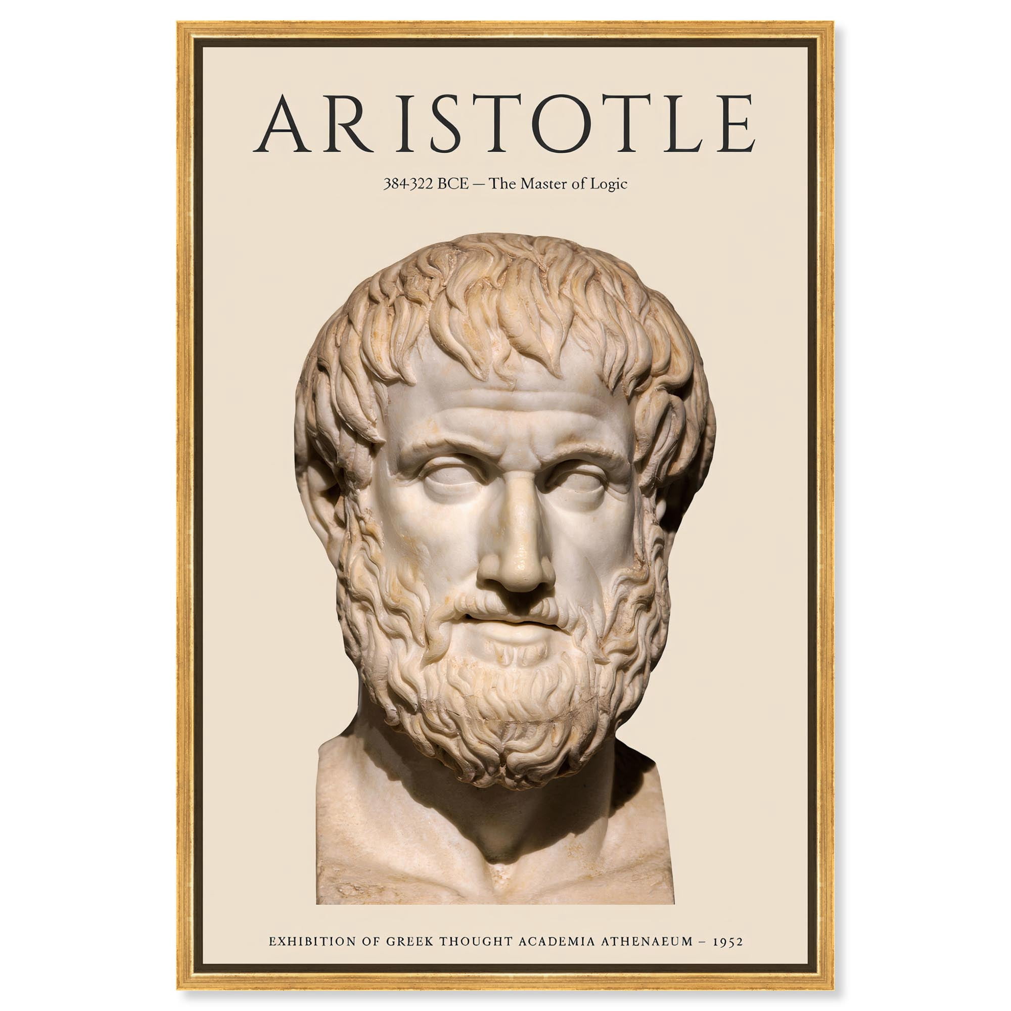 Greek Thinker Canvas Classic Art Posters by Art Remedy, Gold Frame, 30 ...