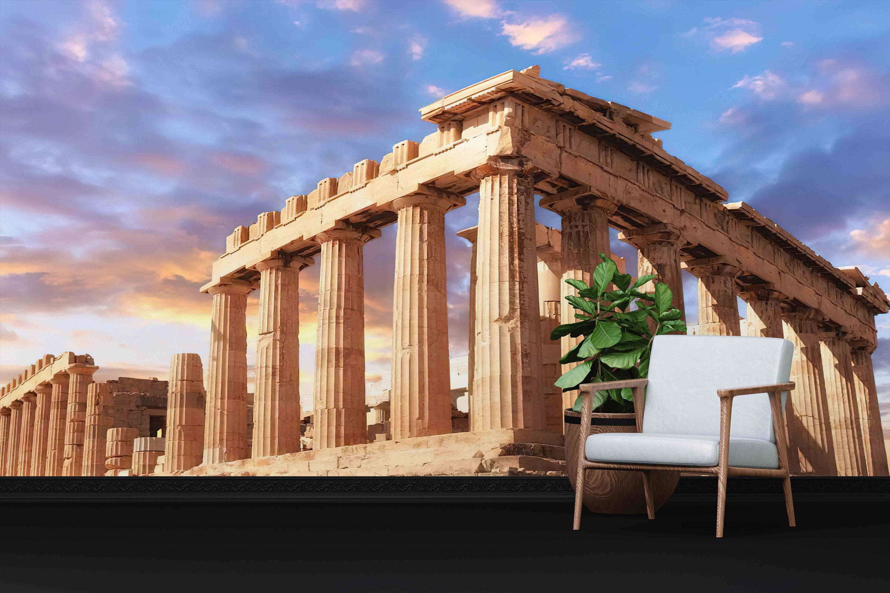 Greek Wall Mural, 3d Wallpaper, Paper Wall Art View Mural, Bright ...