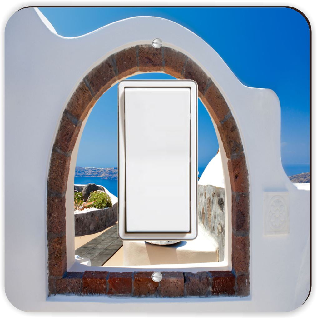Greek White Washed Window To Paradise Pndg - Light Switch Plate Cover ...