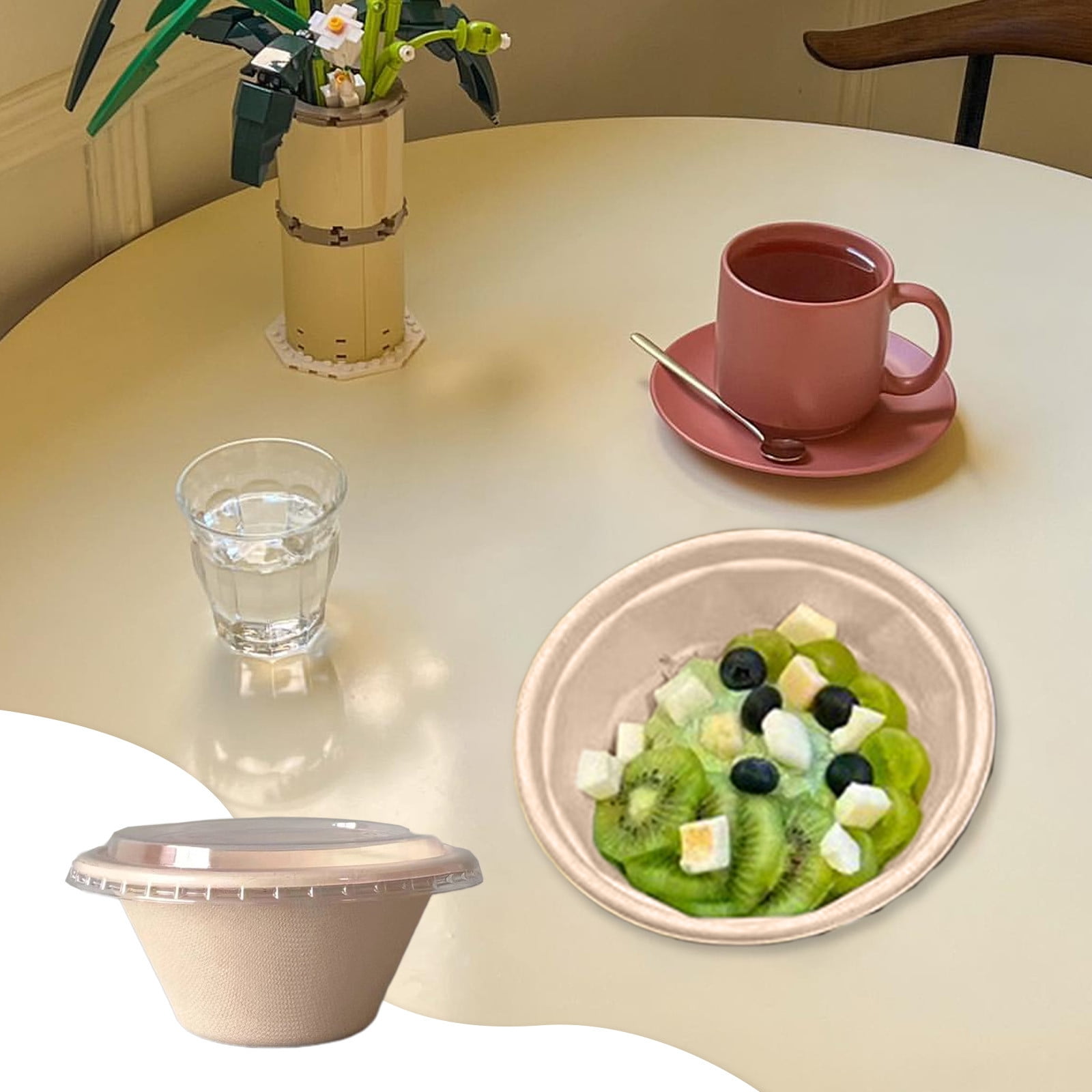Greek Yogurt Bowl, Cold Extract Paper Bowl for Shaved Ice, Sponge Ice ...