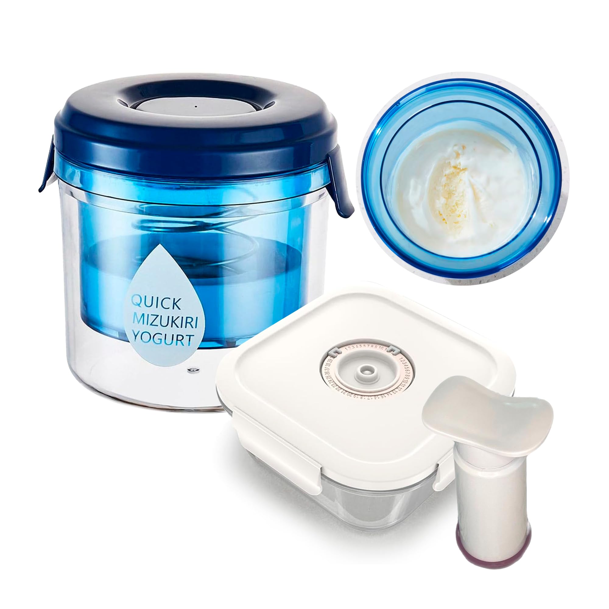 Greek Yogurt Set x 2 Pieces - Stainless Steel Greek Yogurt Maker and ...