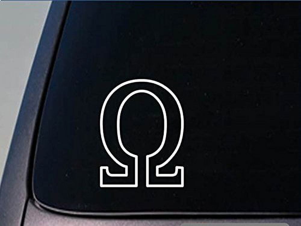 Greek letter Omega sticker *H274* 6 inch tall vinyl fraternity sorority ...