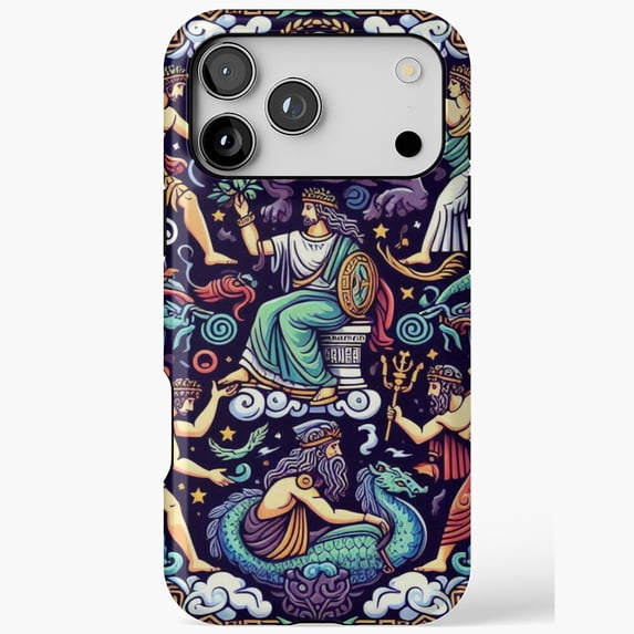 Greek mythology cartoon fun legendary art style iPhone Case 17 16 15 14 ...