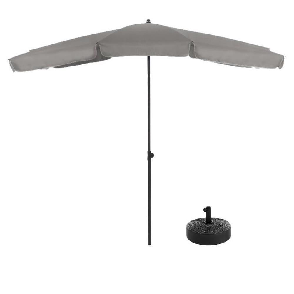 Greemotion Set of 2 Sleek Stainless Steel Gray Fabric Patio Umbrella ...