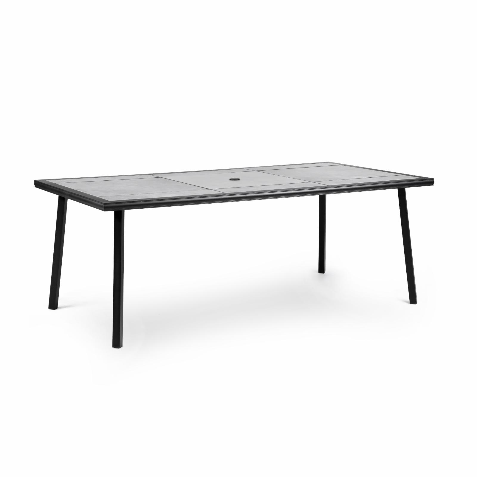 Greemotion Sintra 76-inch Metal Outdoor Patio Dining Table in Black ...