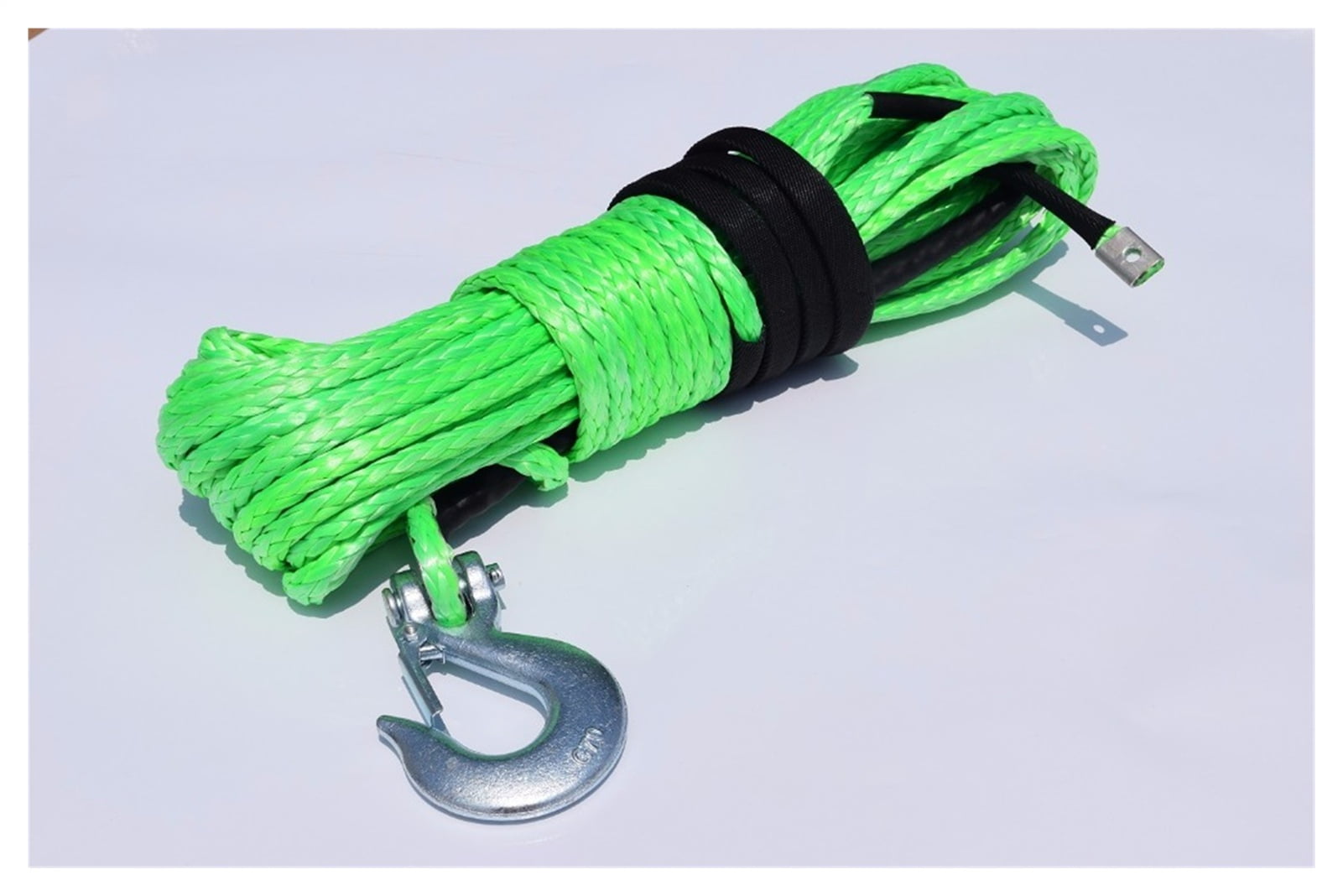 Green 10mm*30m Synthetic Winch Rope Hook,ATV Winch Kit,Boat Winch Rope ...