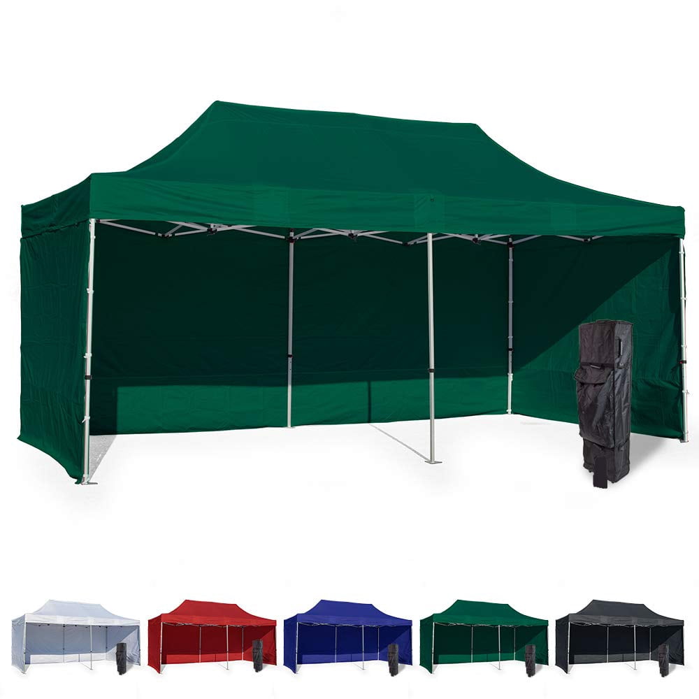 Green 10x20 Instant Canopy Tent and 3 Side Walls - Commercial Grade ...