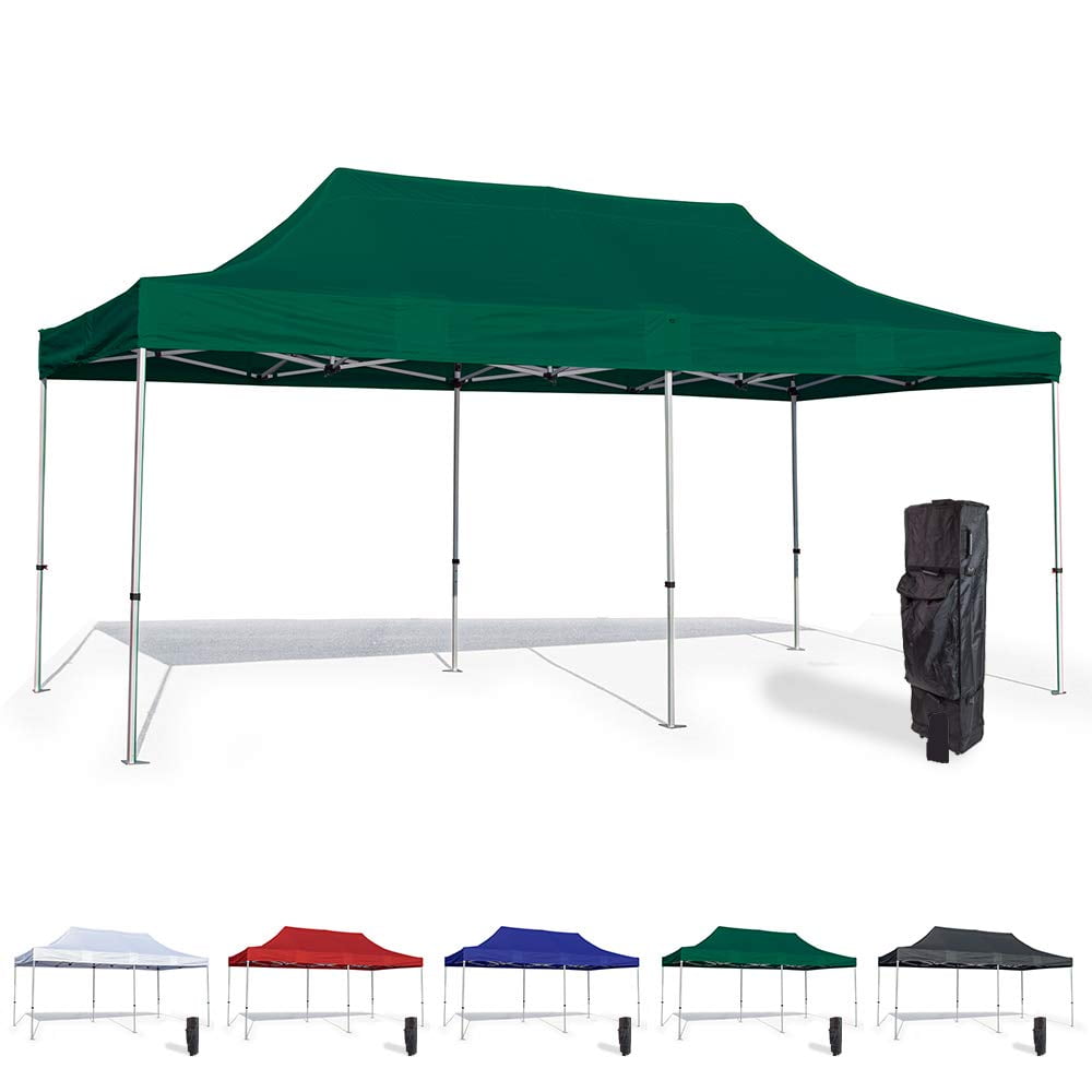 Green 10x20 Pop Up Canopy Tent - Durable Aluminum Frame with Water ...