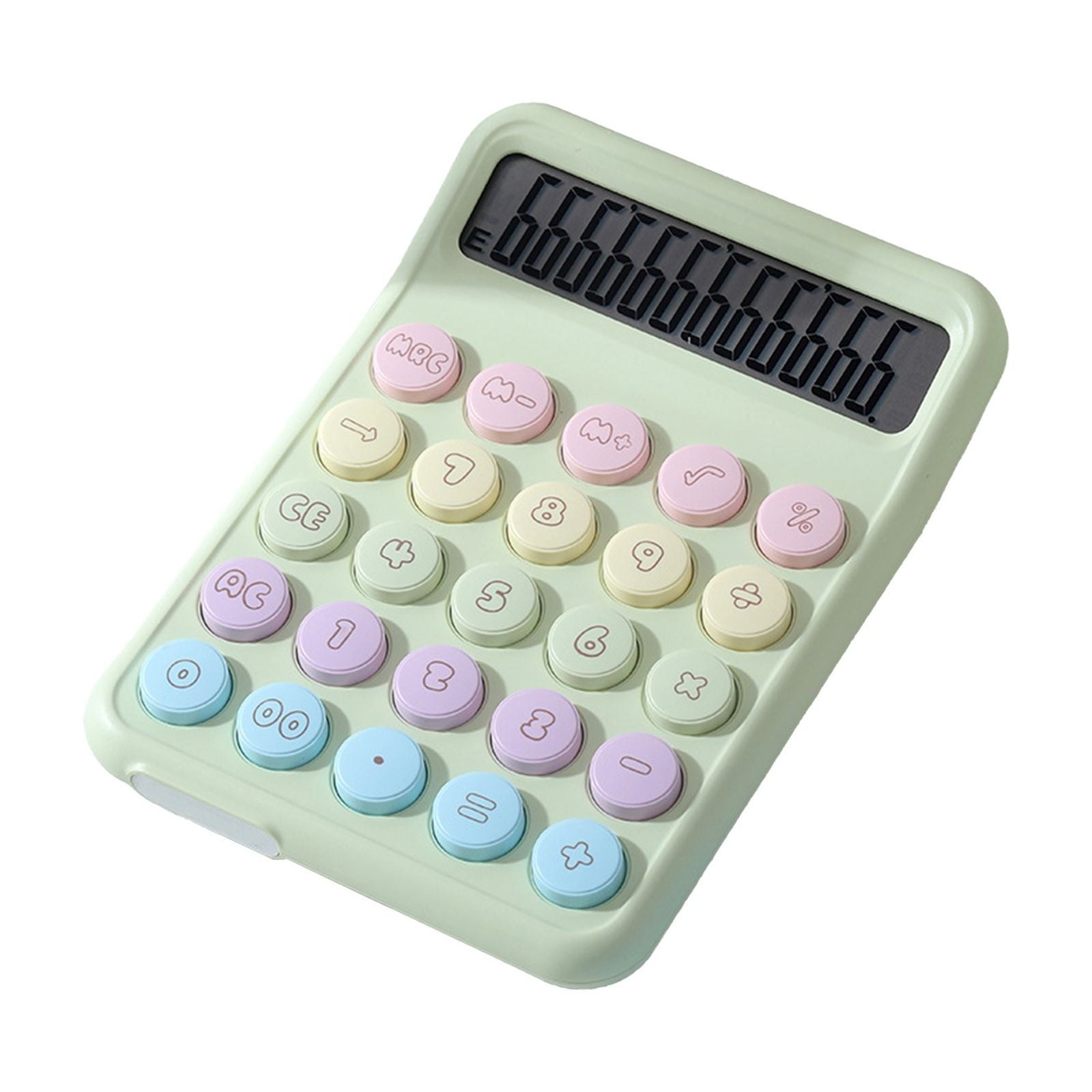 Green 12 Digit Display Calculator Round Mechanical Keyboard High Color ...