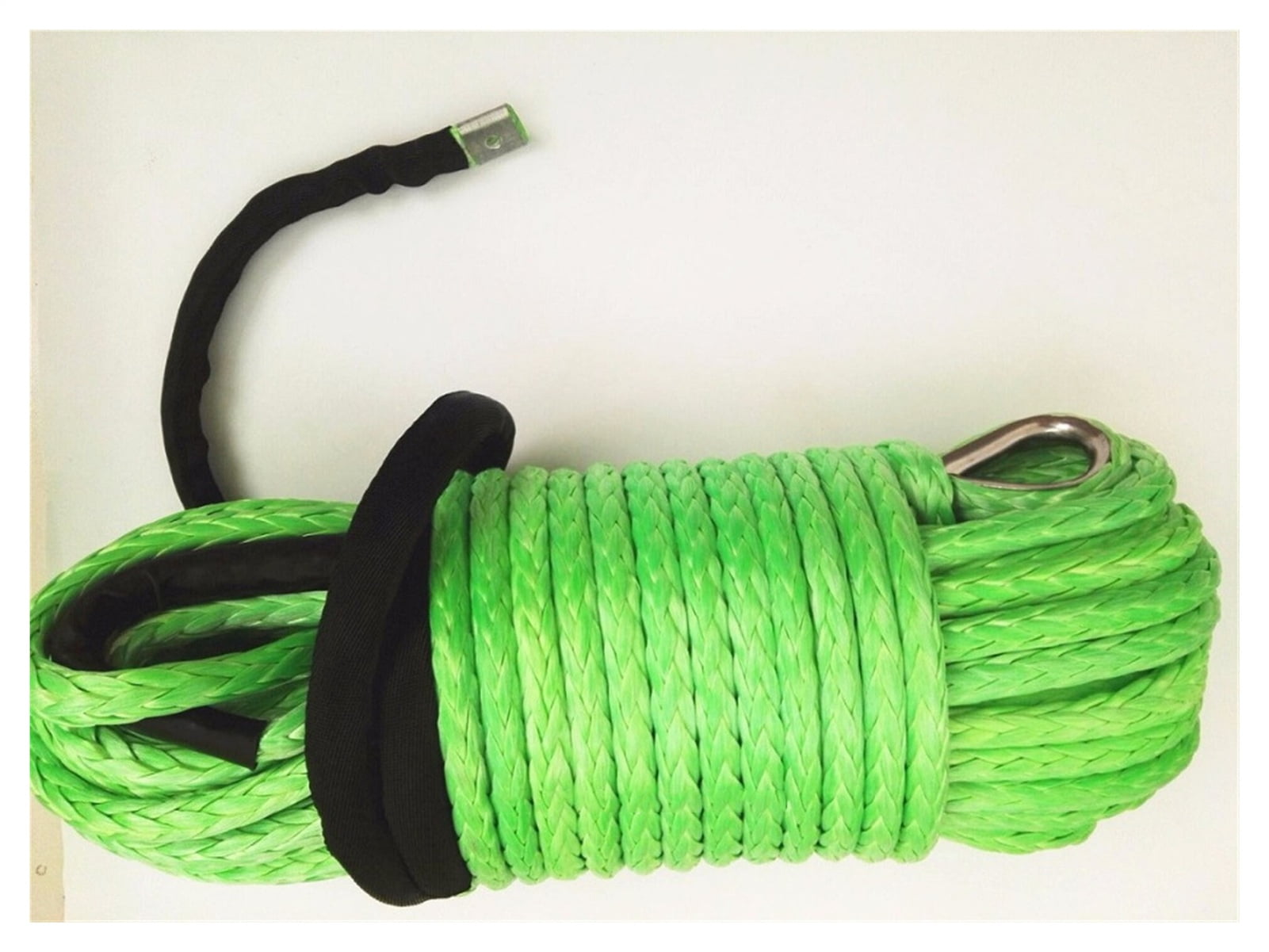 Green 12mm*45m Synthetic Winch Rope With Thimble And Sheath,ATV Winch ...