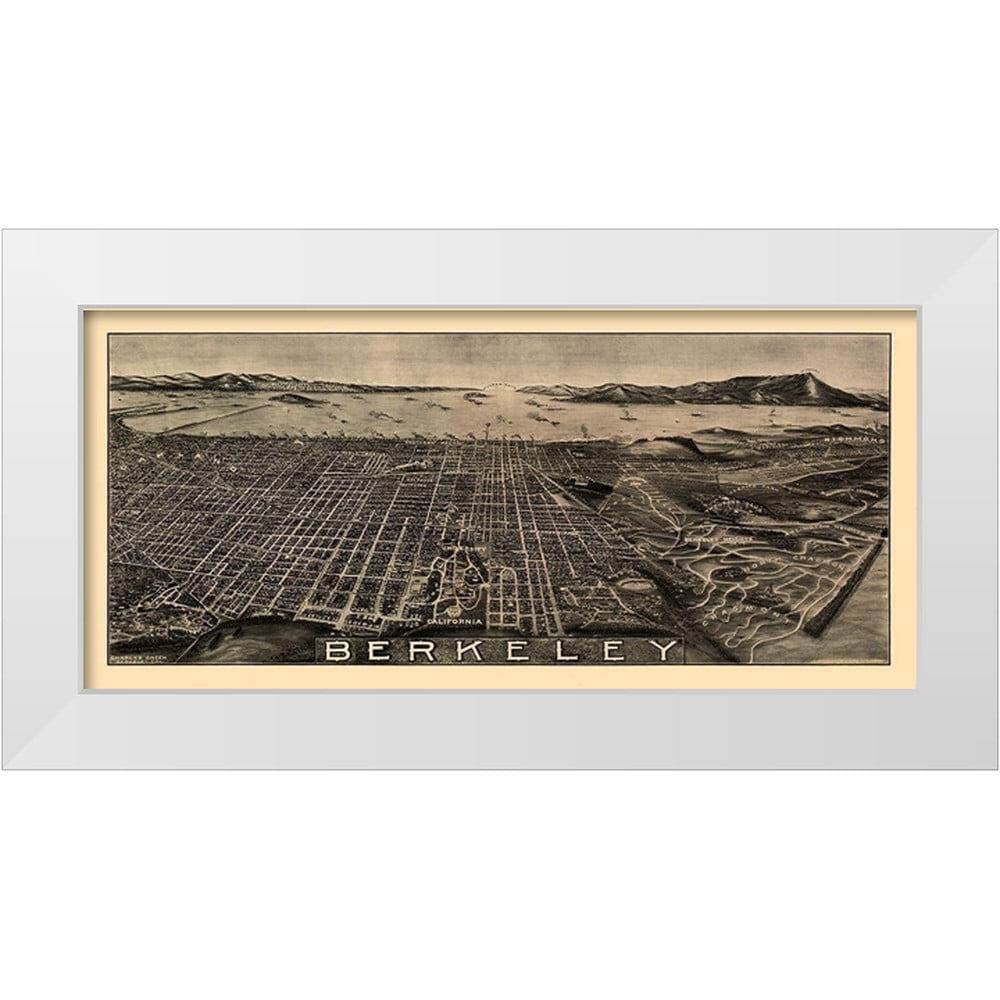 Green 14x9 White Modern Wood Framed Museum Art Print Titled - Berkeley ...