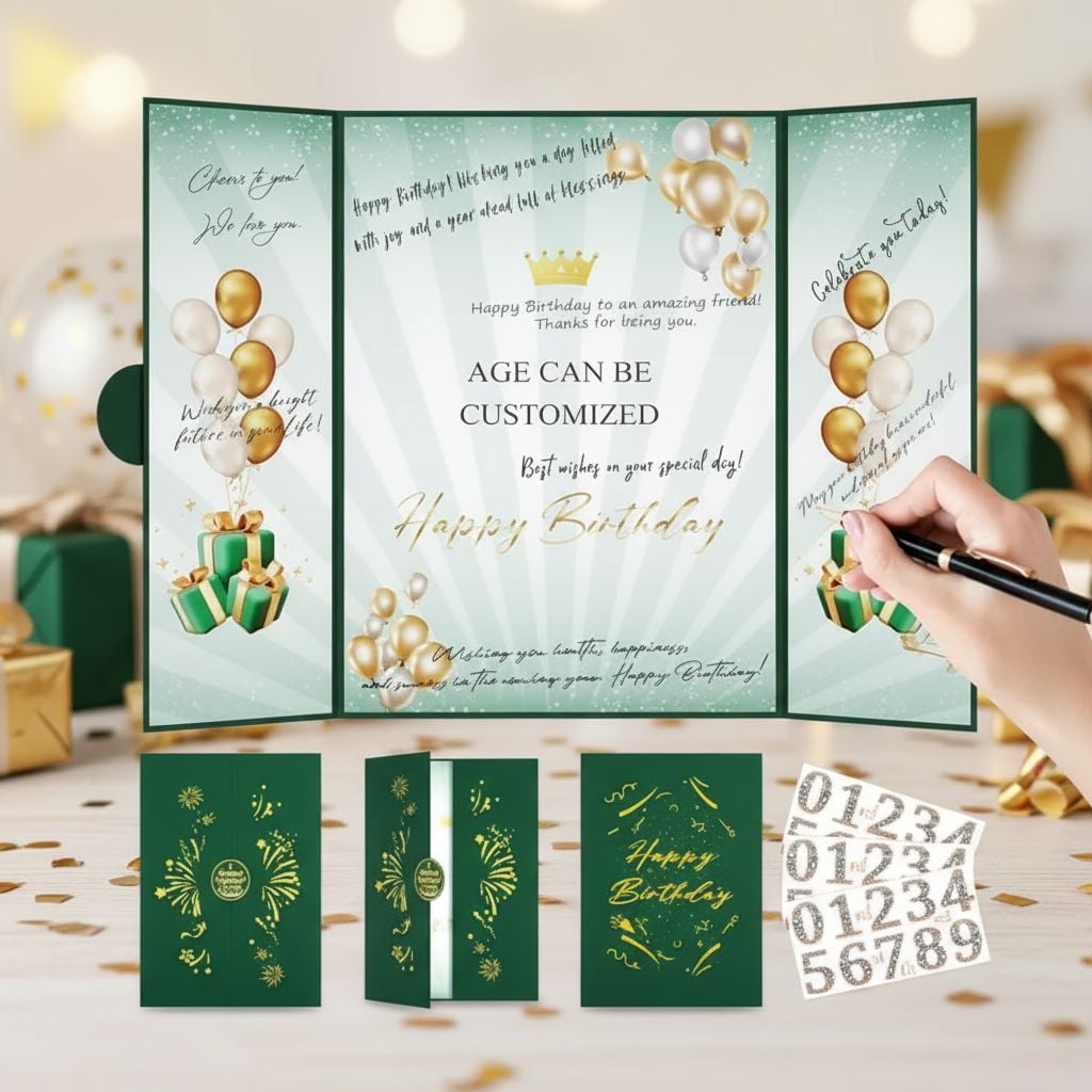 Green 1st-99th Happy Birthday Party Decorations 18"x12" Birthday Guest ...