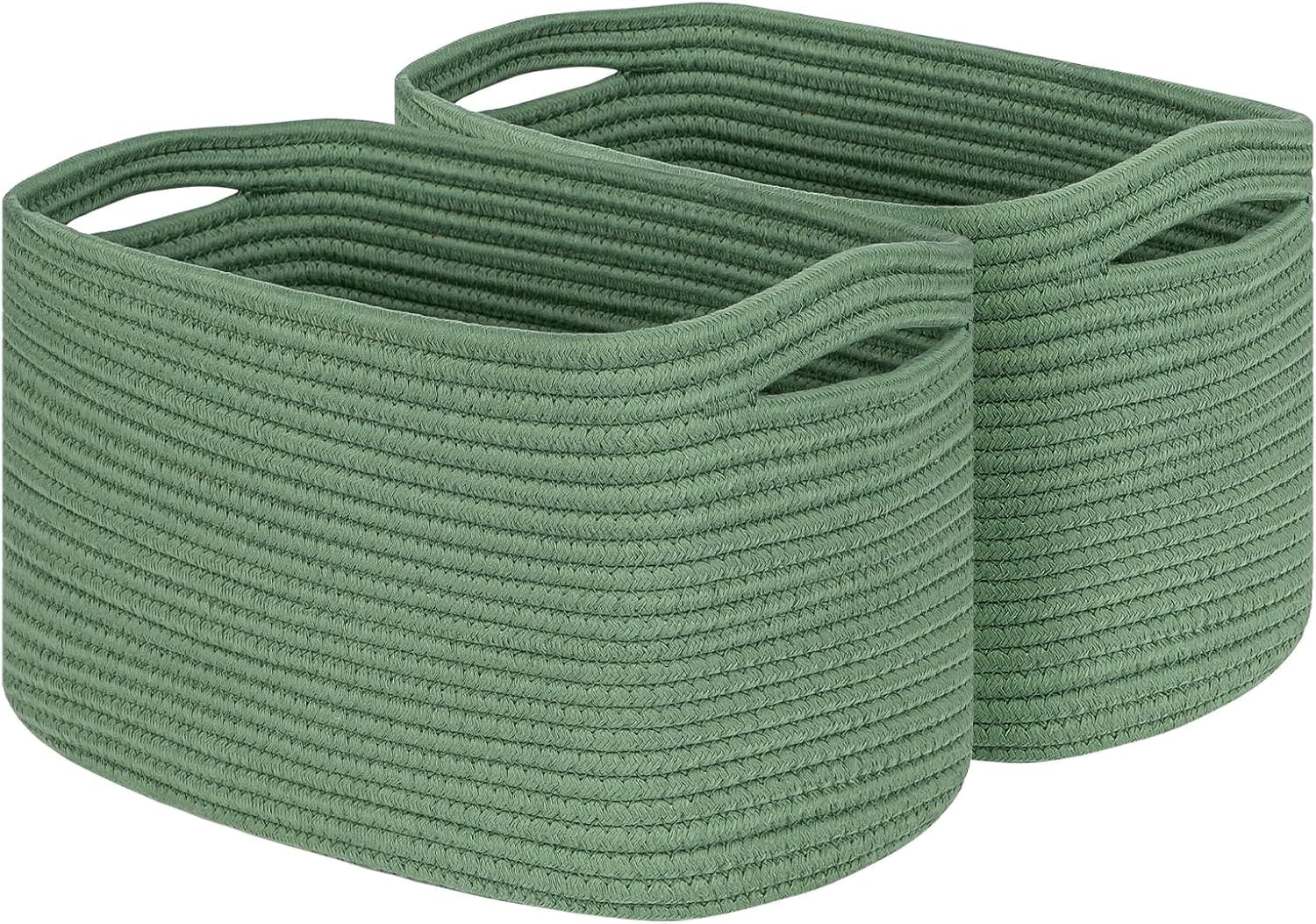 Green 2 Pack Shelf Cube Storage Organizer Bins,Decorative Closet ...