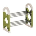 Green 2-Tier Metal Shoe Rack Narrow Space Saving Storage Shelf For ...