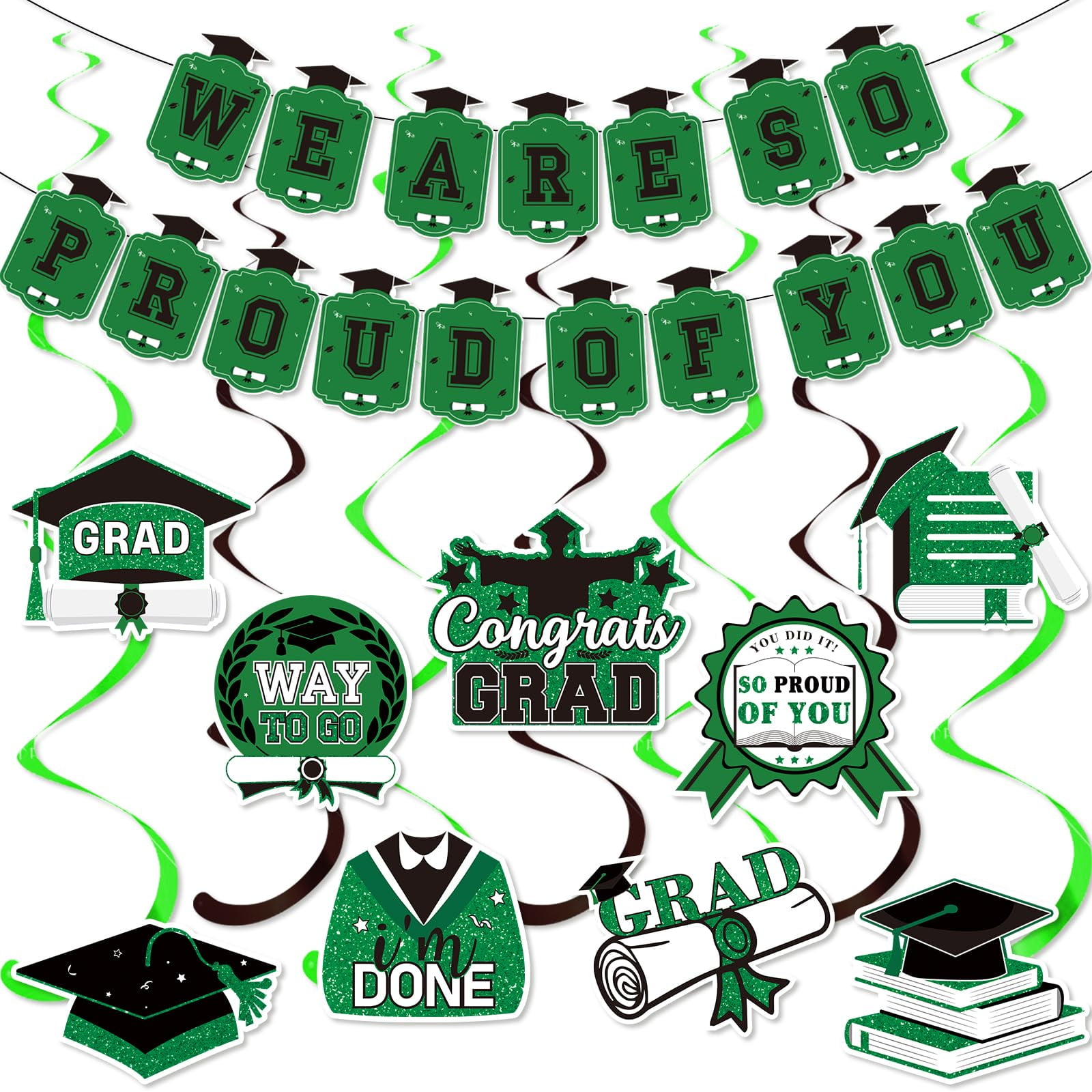 Green 2025 Graduation Banner We are So Proud of You Banner Graduation ...