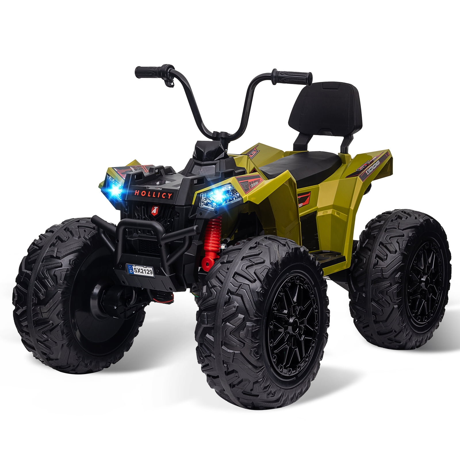 Green 24V Kids Ride On ATV 4WD Electric Quad Vehicle With Dual Motors ...