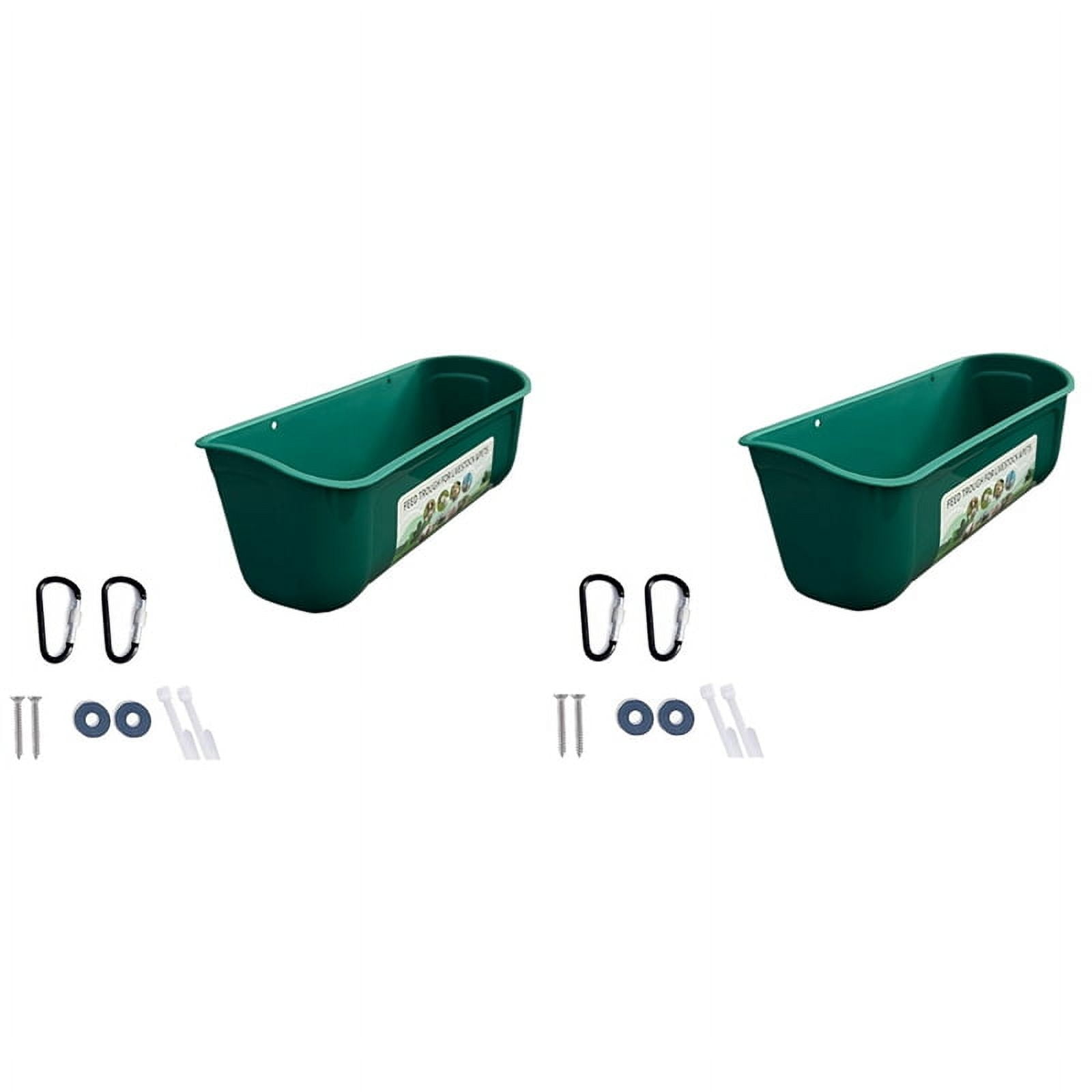 Green 2Pack Duck Feeder Fence Hanging Feed Trough Goose Turkey Trough ...