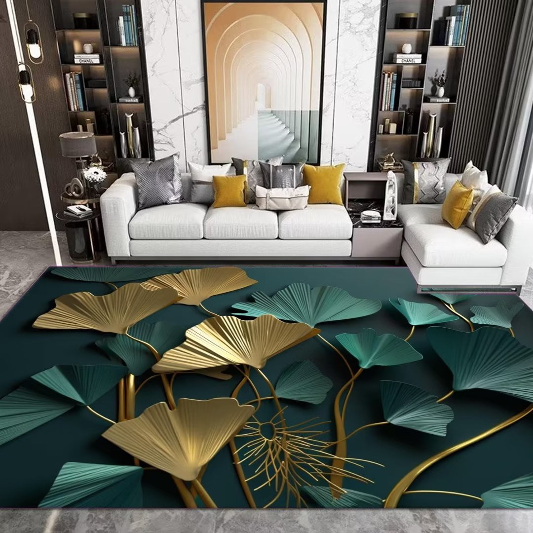 Green 3D Printing Carpets for Living Room Carpet Washable Soft Bedroom ...