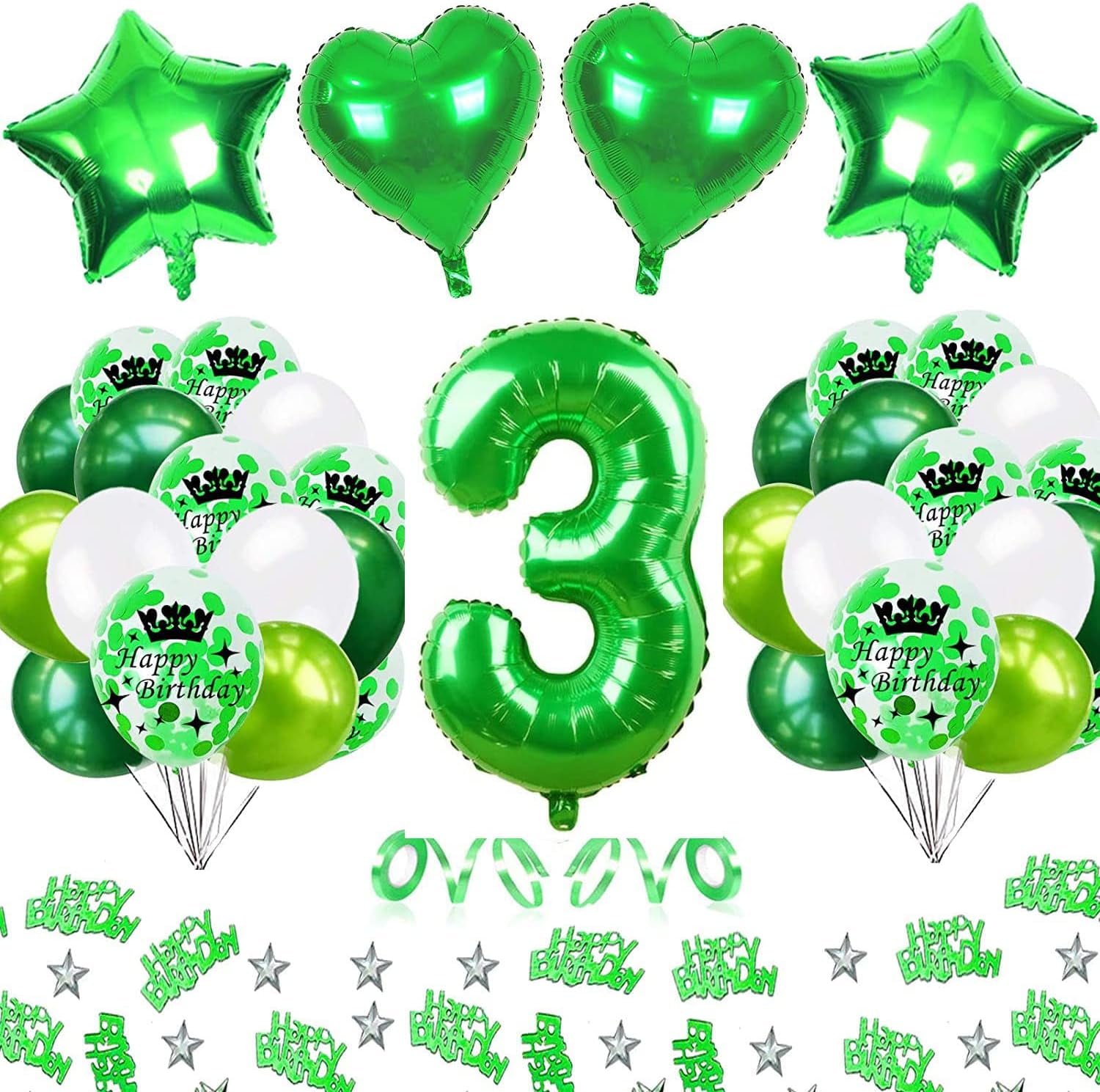 Green 3rd Birthday Decoration, 3rd Birthday Party Decoration with ...