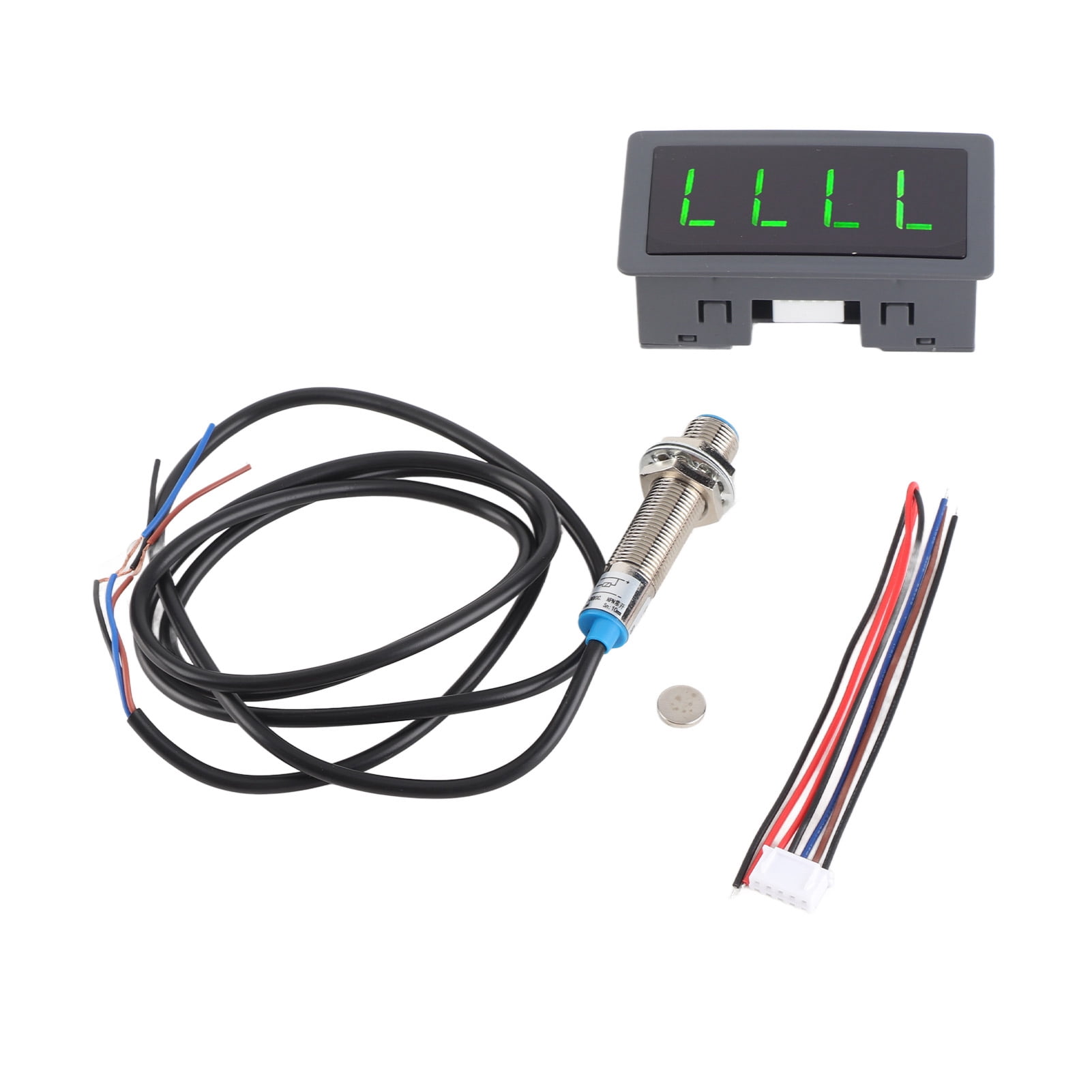 Green 4 Digit LED Motor Tachometer RPM Speed Measure Meter NPN Hall ...