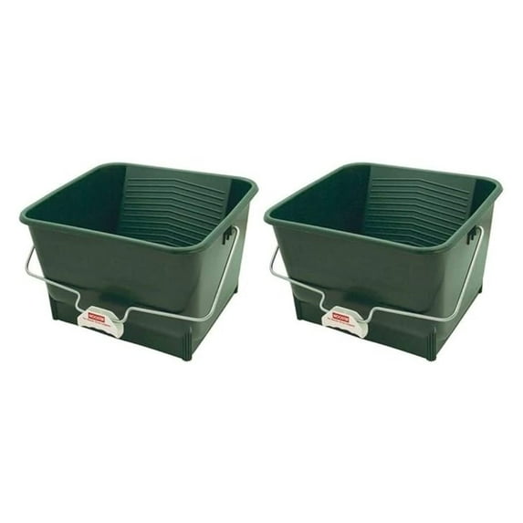 Green 4-Gallon Roll-Up Pail 2-Pack - Heavy Duty Polypropylene Buckets ...