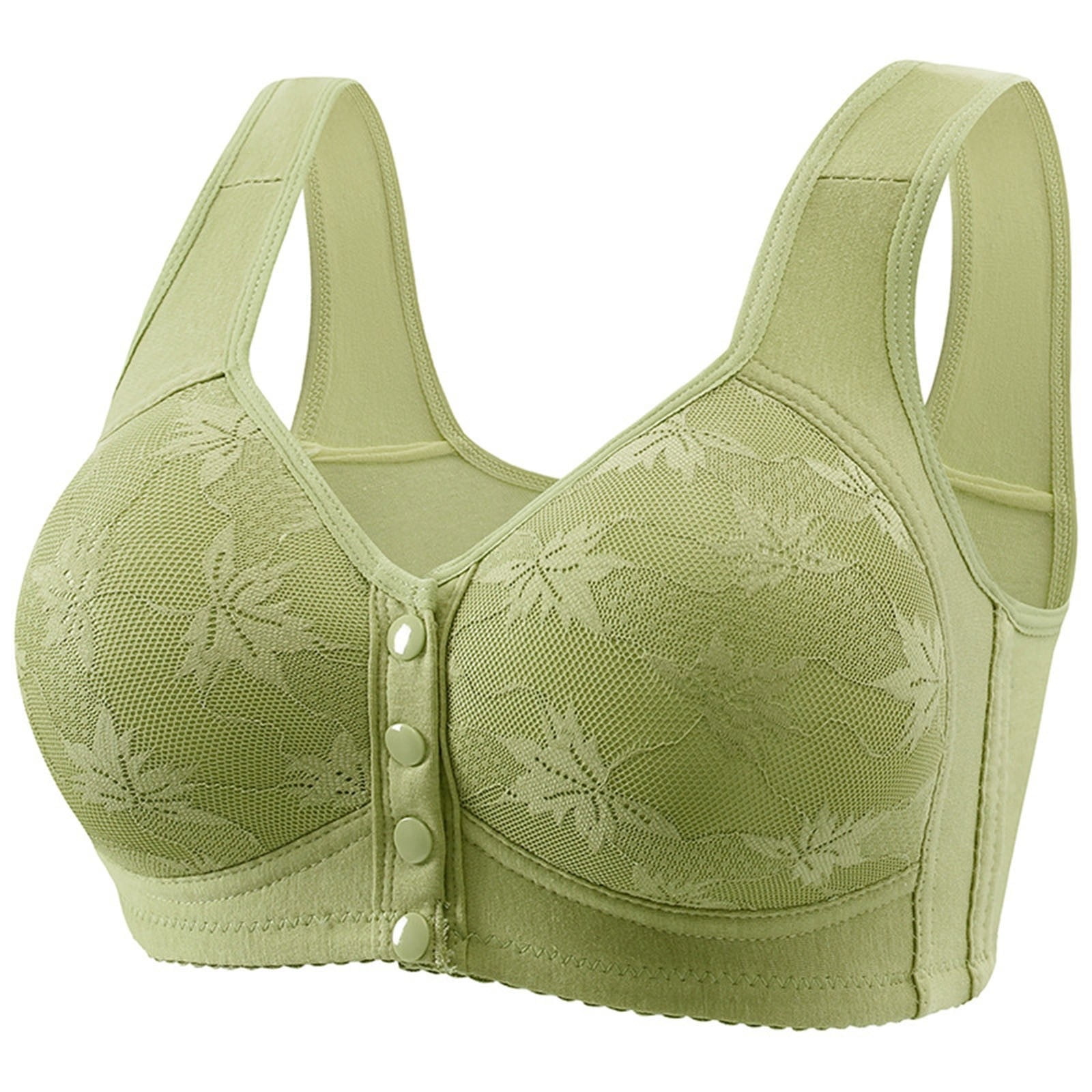 Green 46 Women's Front Buckle Underwear Bras Pack Soft Cotton without ...