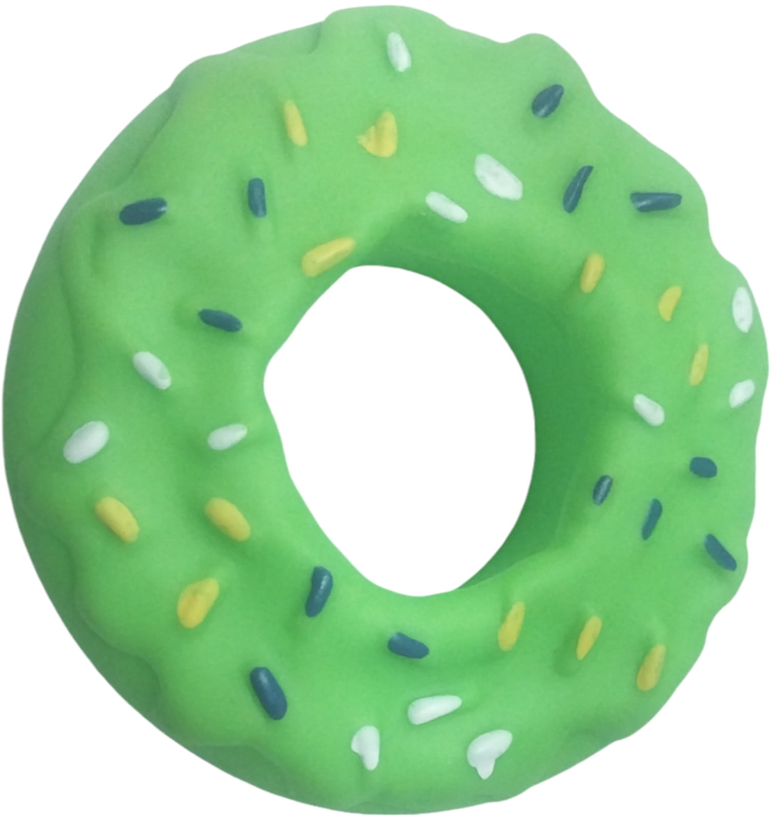 Green 5.3 Inch Donut Squeaky Dog Toy - Walmart.com