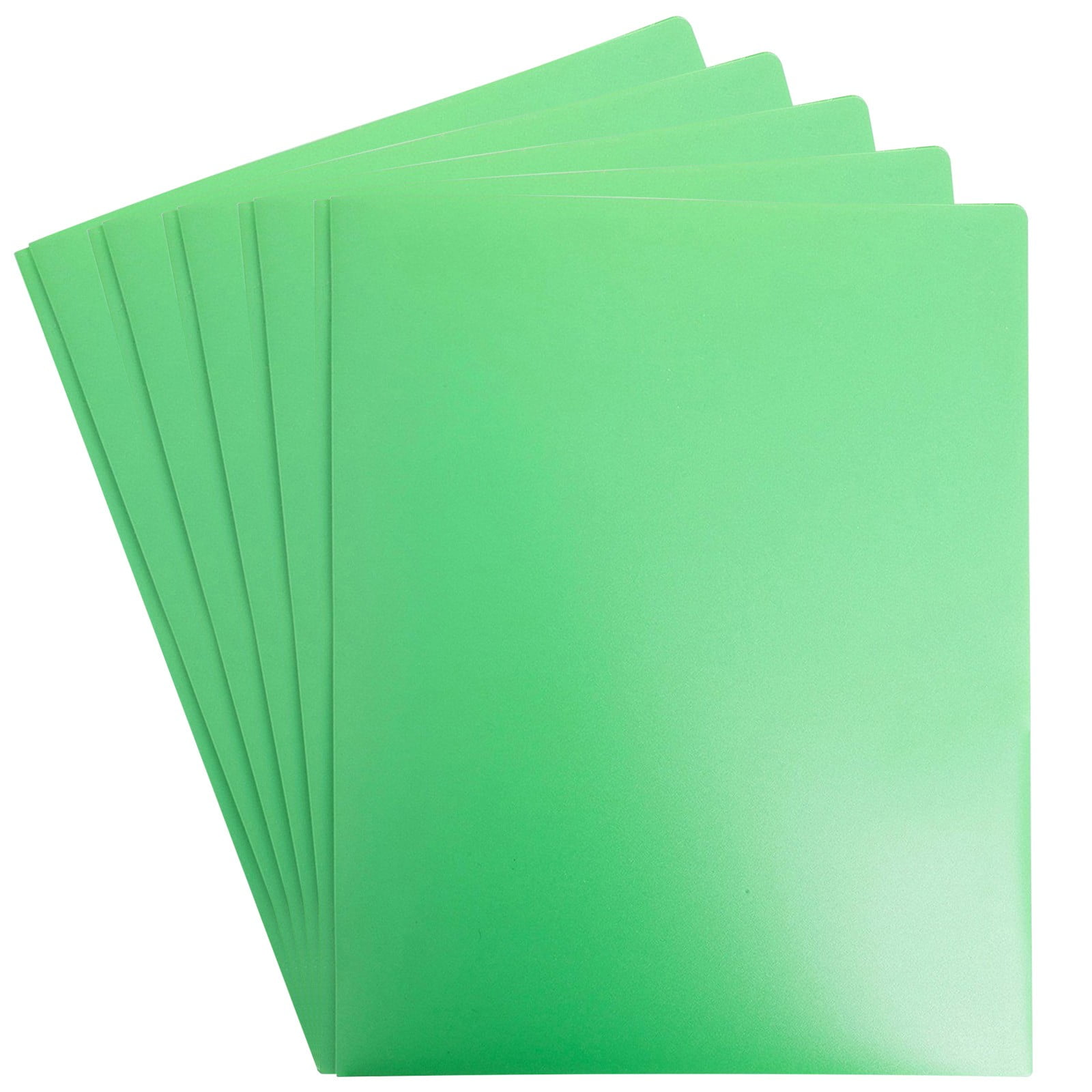 Green 5 Pack Multicolor Two Pocket Plastic Folders with Pockets, Heavy ...