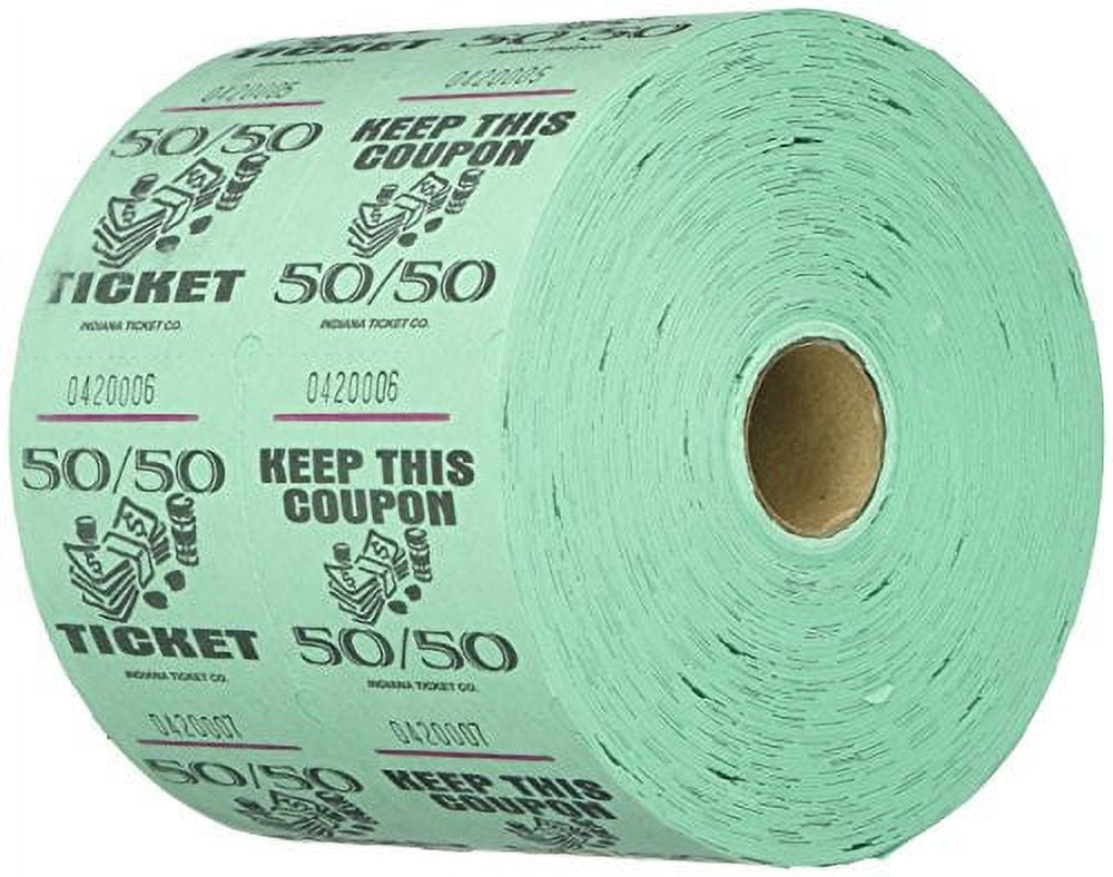Green 50/50 Raffle Tickets : roll of 1000 - Walmart.com