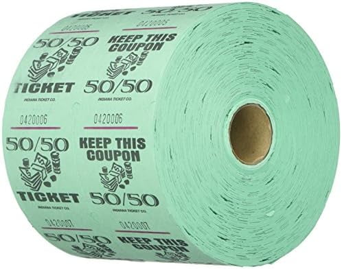 Green 50/50 Raffle Tickets : roll of 1000 - Walmart.com