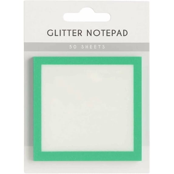 Green 50 Sheets Glitter Transparent Sticky Notes, Self Adhesive Memo ...