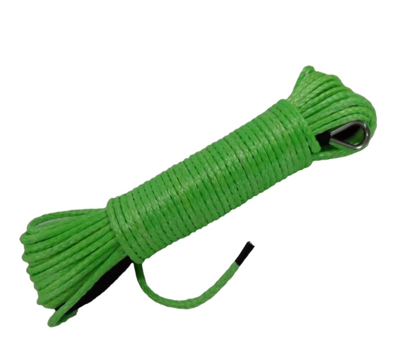 Green 5mm*15m Synthetic Rope Wit 4000lbs Hawse Fairlead,ATV Winch Cable ...