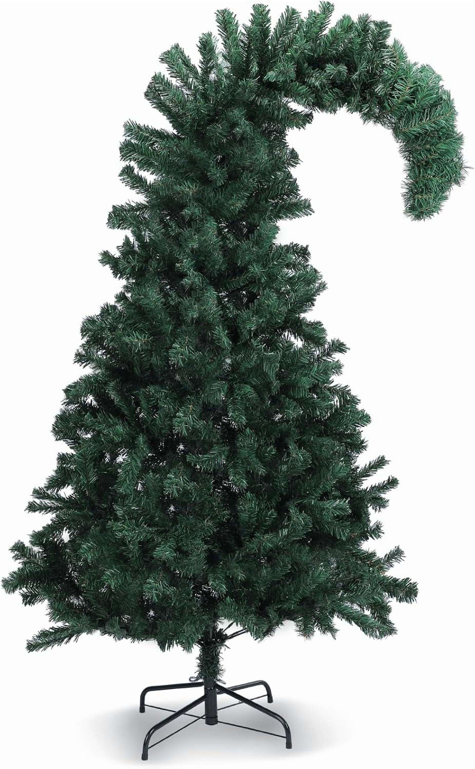 Green 6 ft Crooked Top Christmas Tree - Artificial Bendable Whimsical ...