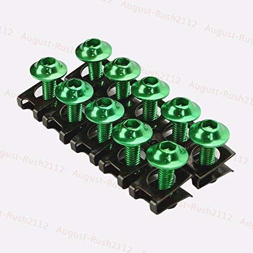 Green 6mm Fairing Body Work Bolt Kit Screw Spire Speed Fastener Clip ...