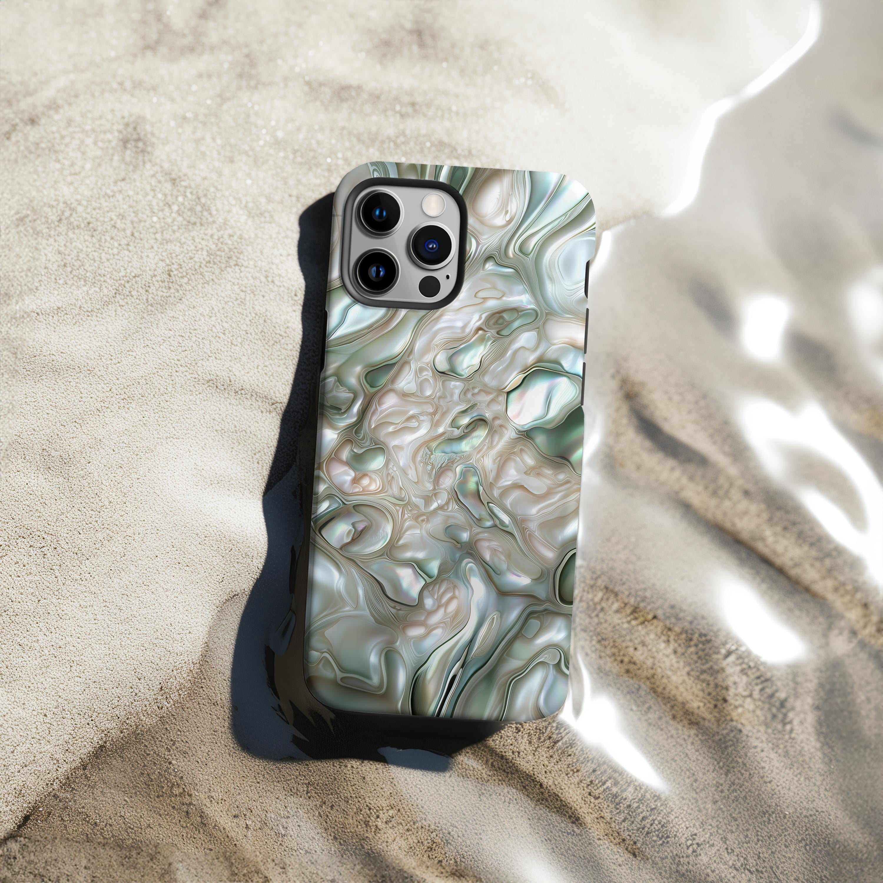 Green Abalone Shell Print Phone Case Lime Cream Pearl Art Design Cover ...