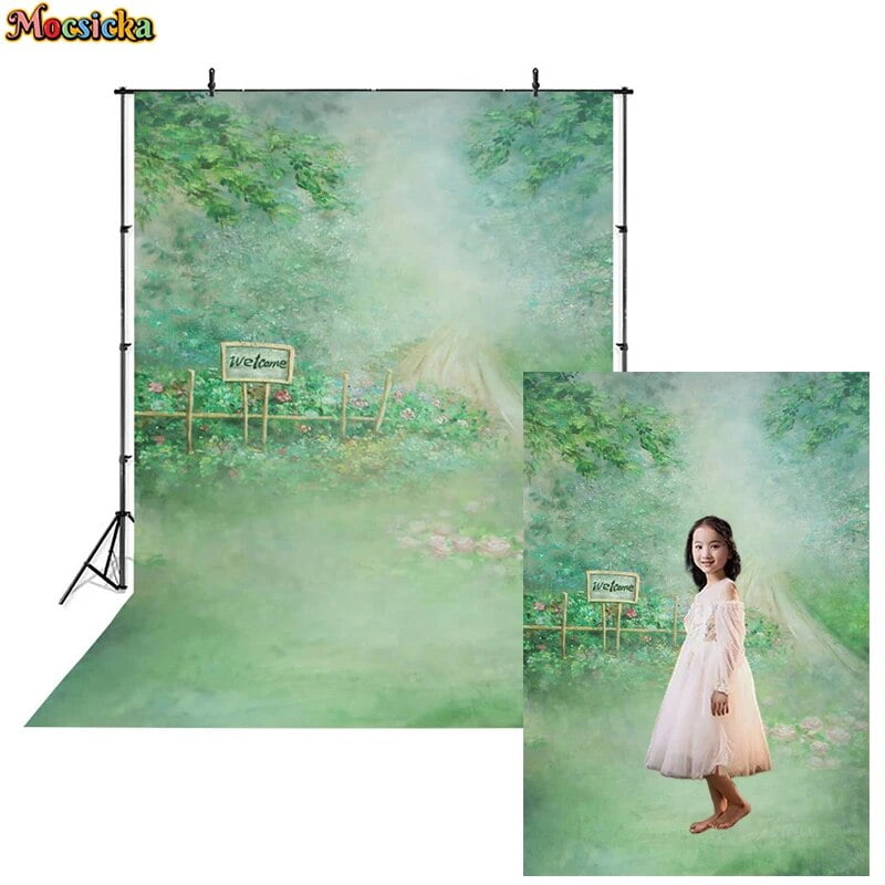 Green Abstract Background For Photography Props Girl Photo Studio Kit ...
