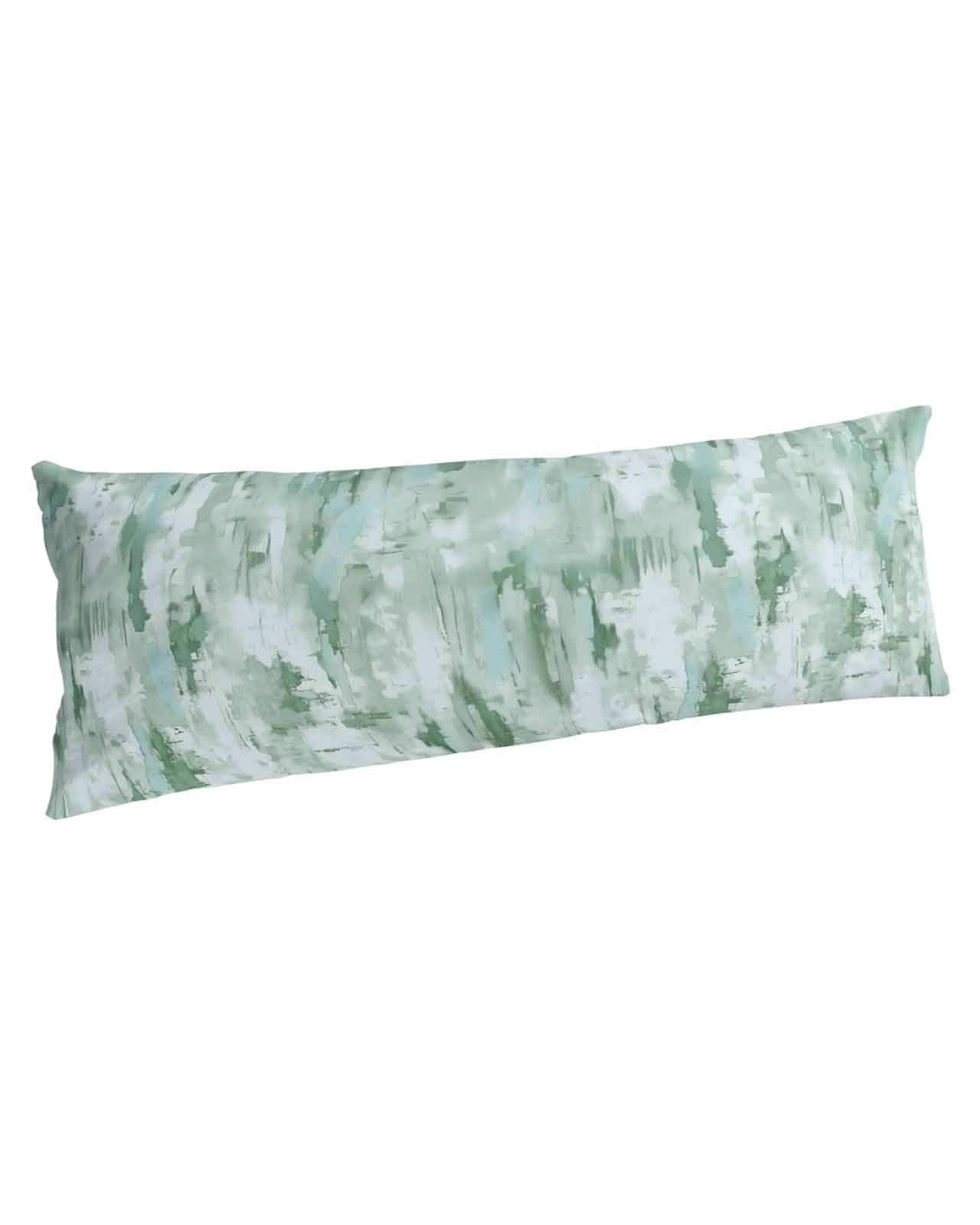 Green Abstract Body Pillow Covers, Modern Oil Painted Art Contemporary ...