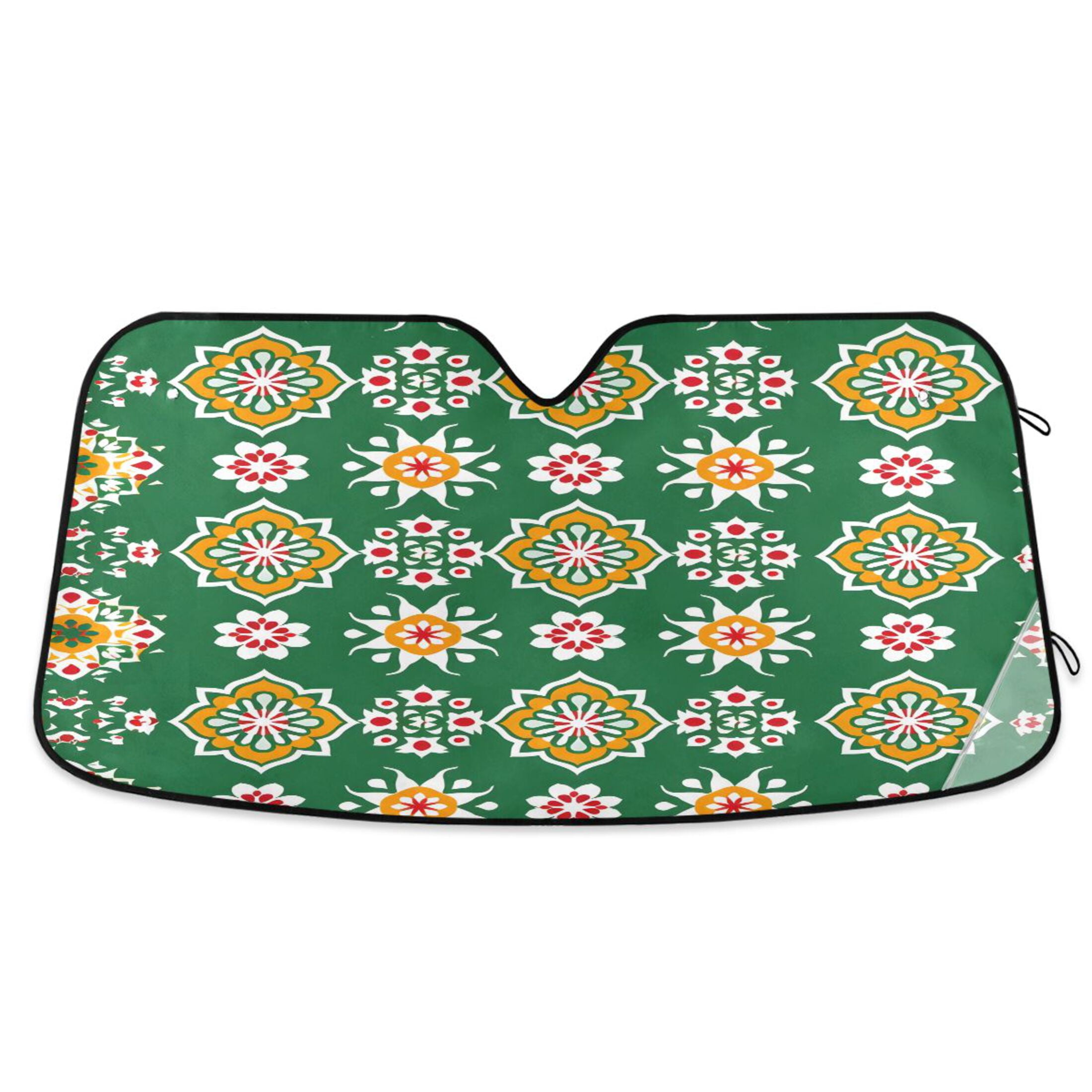 Green Abstract Flower Patterns Windshield Sun Shade Automobile Visor ...