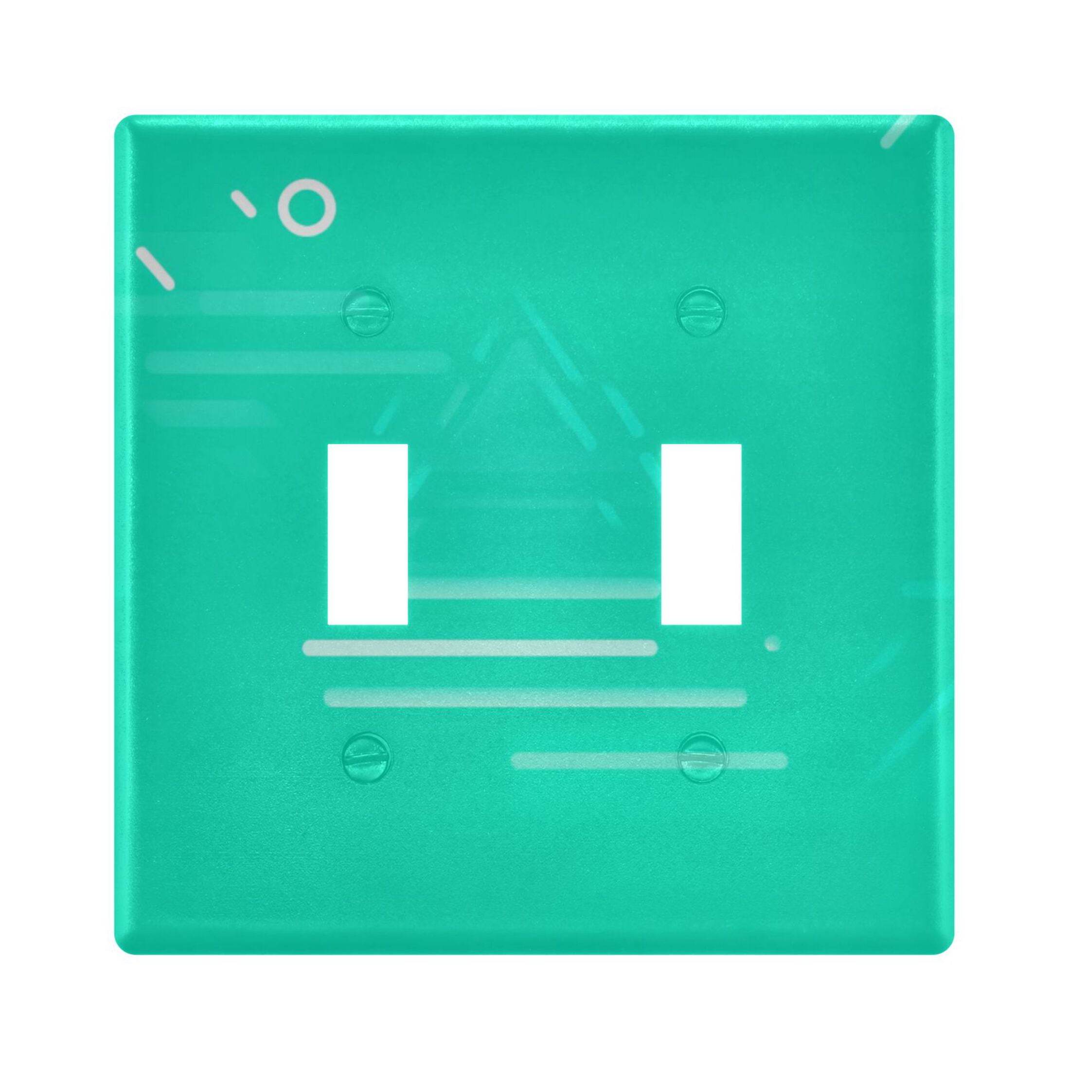 Green Abstract Geometric Fireproof Switch Plate with Rounded Edges 3 ...