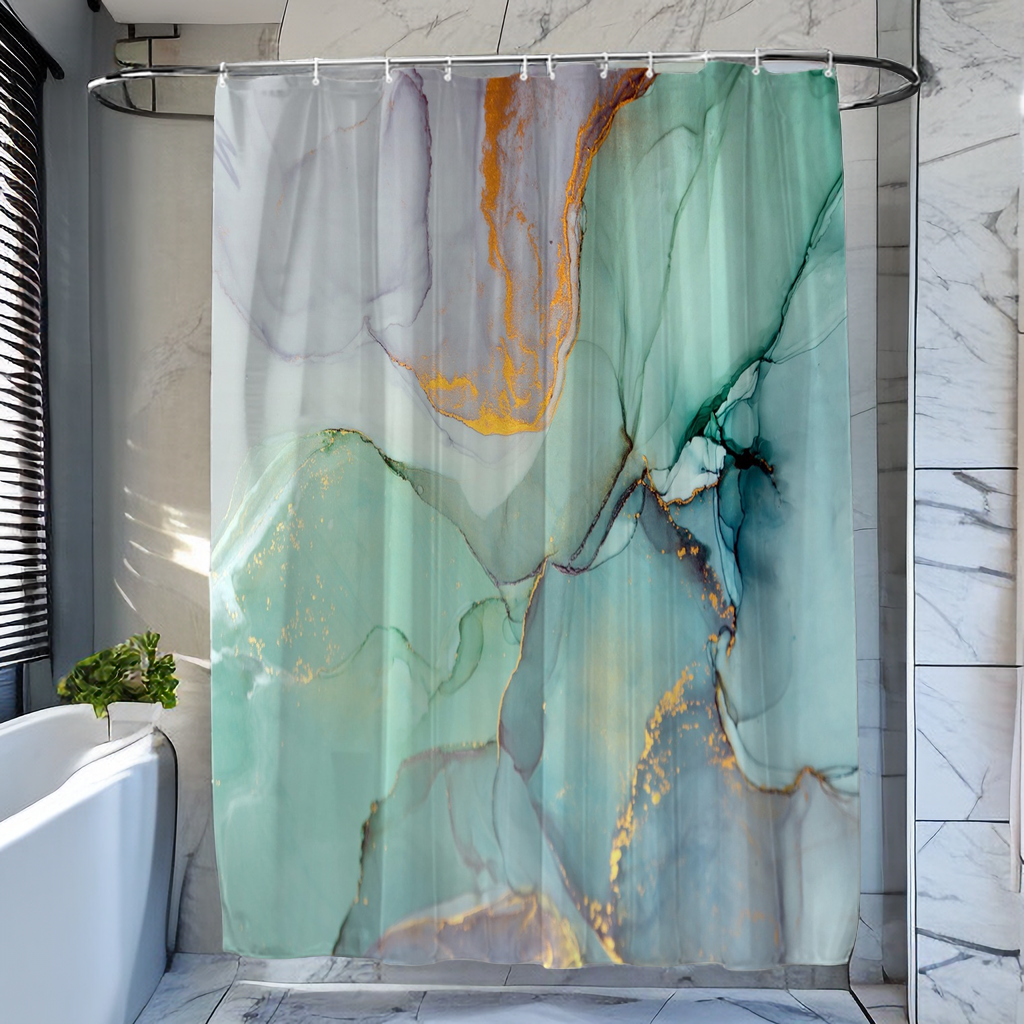 Abstract Shower Curtain, Multicolored Expressionist Work of Art Vibrant ...
