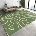 Green Abstract Stripes Area Rugs, Abstract Geometric Line Art Soft ...
