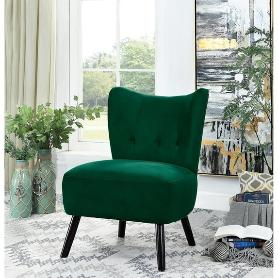 Green Accent Chair / Solid Wood and Plywood, Button Accent / Adds ...
